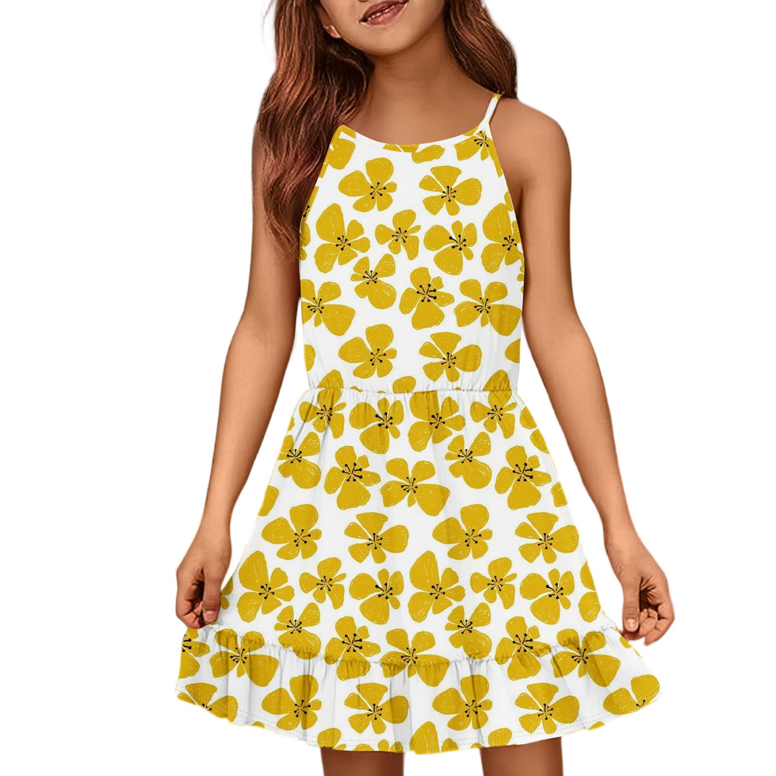 Abcomgle Girls Cami Dresses 7-16 Spaghetti Strap Sleeveless Cami Dress ...