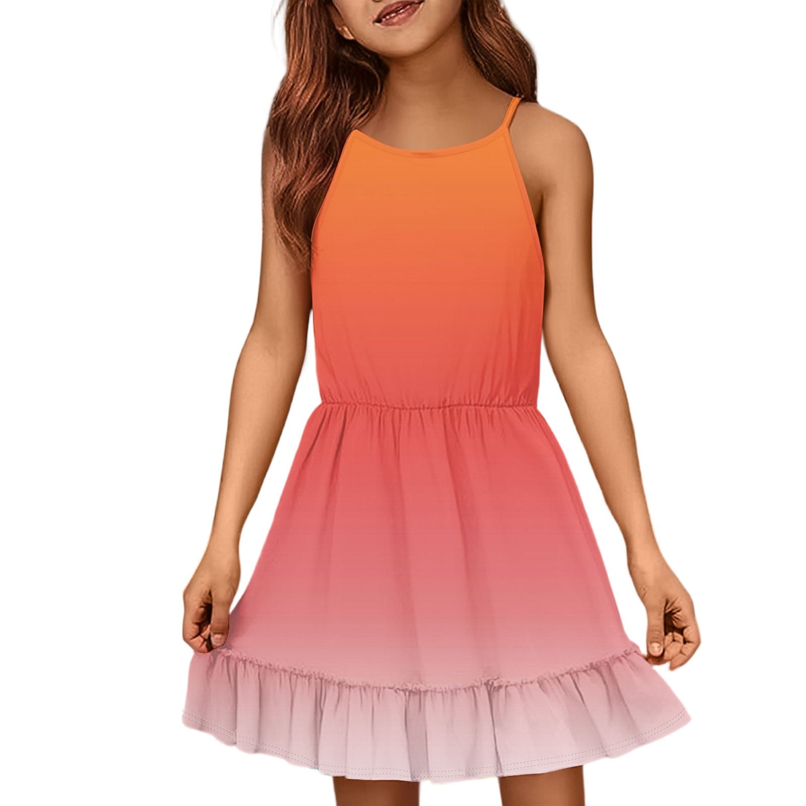 Abcomgle Girls Cami Dresses 7-16 Spaghetti Strap Sleeveless Cami Dress ...