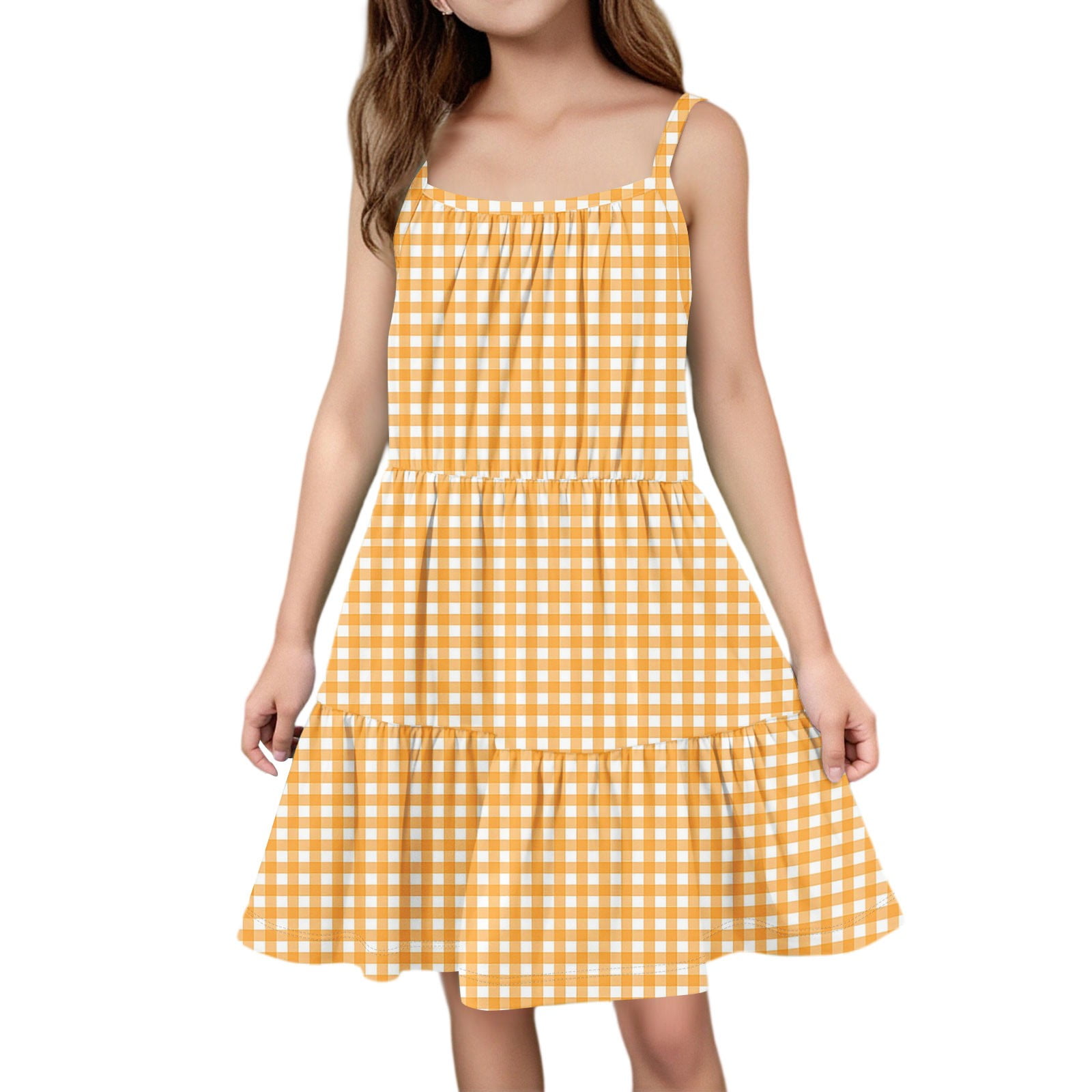 Abcomgle Girls Cami Dresses 7-16 Spaghetti Strap Sleeveless Girls Midi ...