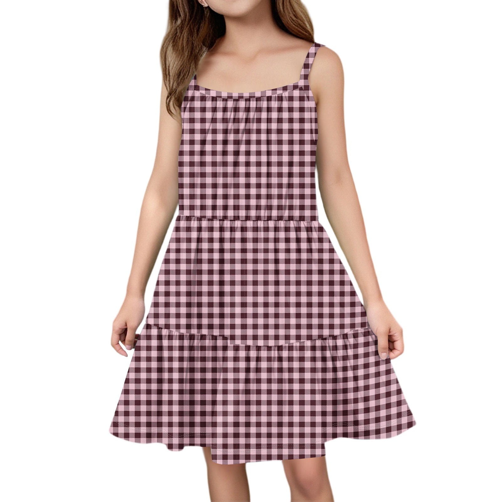 Abcomgle Girls Cami Dresses 7-16 Spaghetti Strap Sleeveless Midi Dress ...
