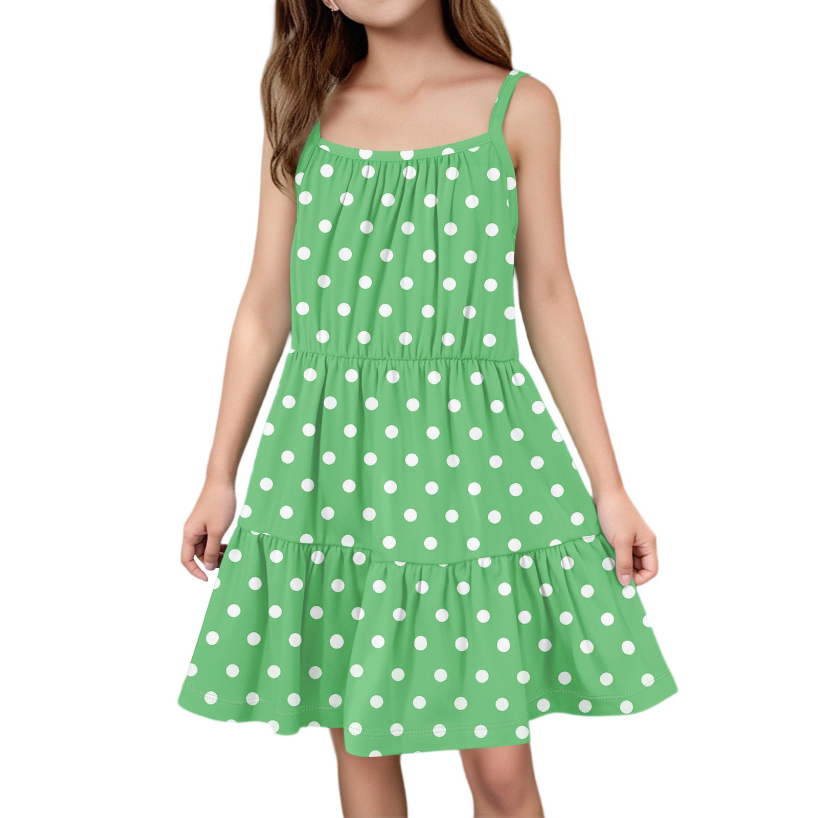 Abcomgle Girls Cami Dresses 7-16 Spaghetti Strap Sleeveless Midi Dress ...