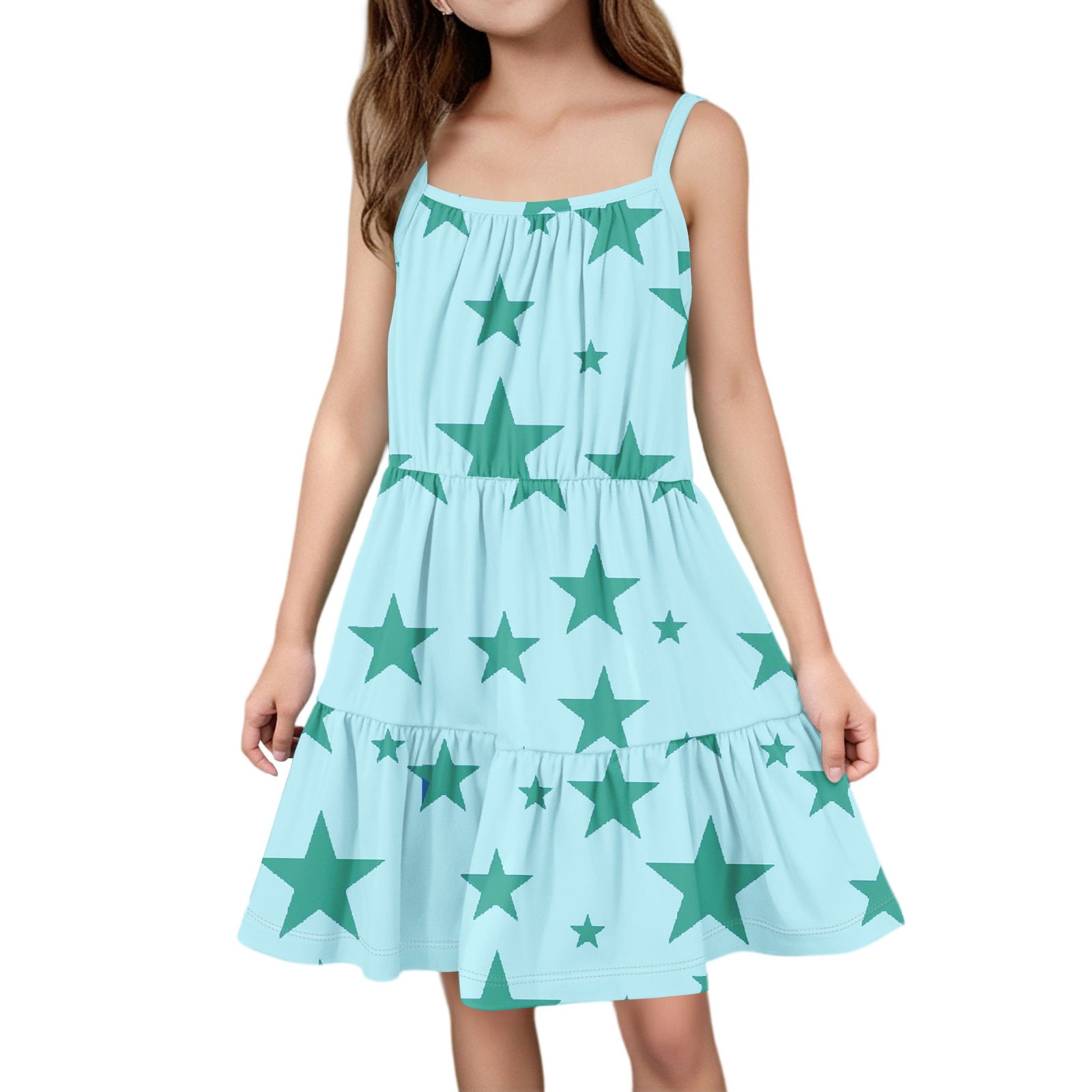 Abcomgle Girls Cami Dresses 7-16 Spaghetti Strap Sleeveless Midi Dress ...