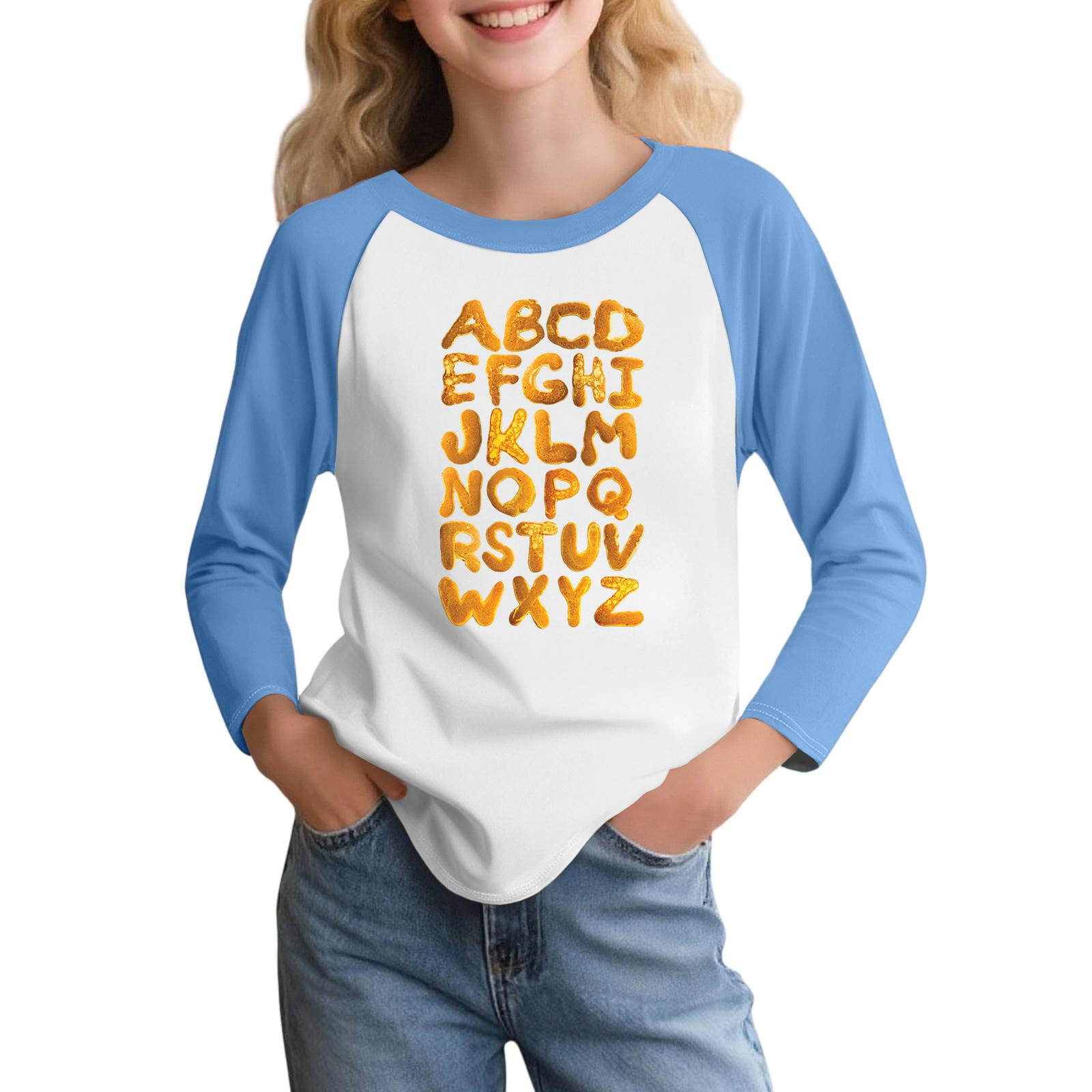 Abcomgle Girls Christmas Shirts 10-12 Cute 24 Letters Tshirts for Girls ...