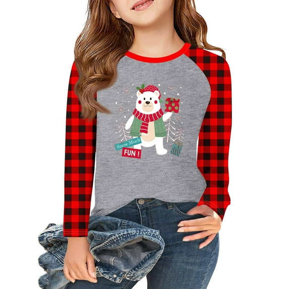 Abcomgle Girls Christmas Shirts 5t Ugly Santa Polar Bear T-Shirts for ...