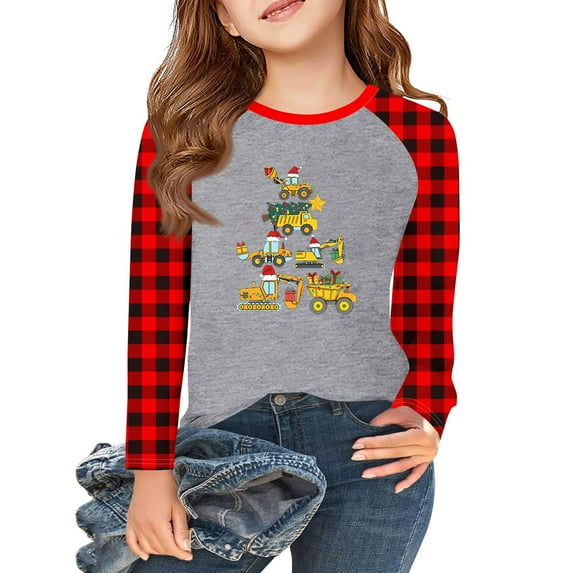 Abcomgle Girls Christmas Shirts Size 14 Ugly Santa Truck Tshirts for ...