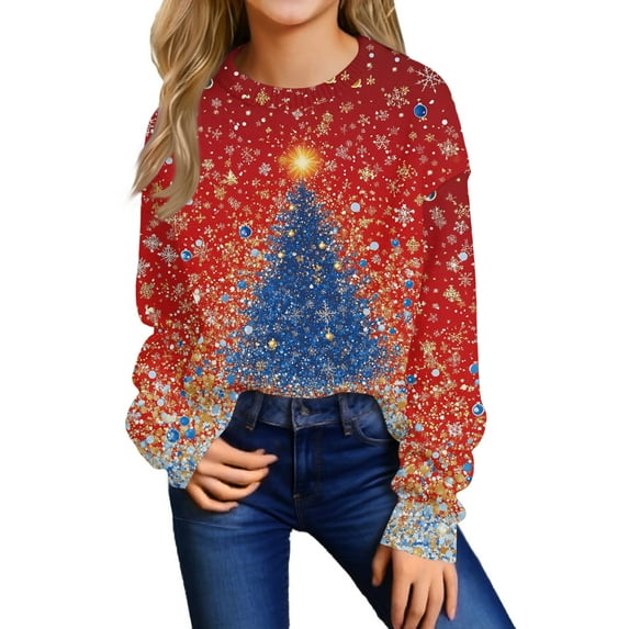 Abcomgle Girls Christmas Sweaters 7-8 Crewneck Long Sleeve Knitted ...