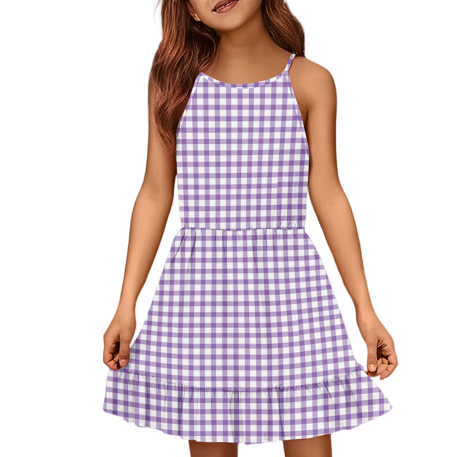 Abcomgle Girls Dresses Size 10-12 Casual Spaghetti Strap Sleeveless ...