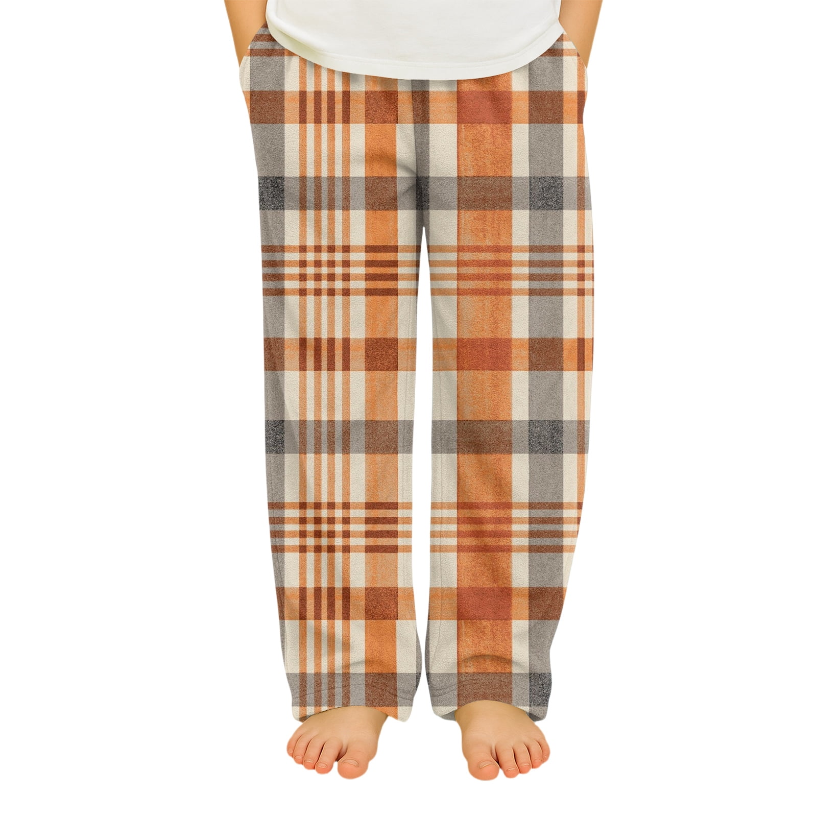 Abcomgle Girls Flannel Pajamas Size 8 Fleece Plaid Kids Pajama Pants ...
