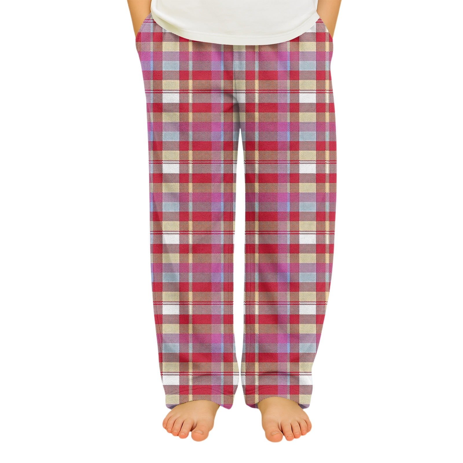 Abcomgle Girls Flannel Pajamas Size 8 Fleece Plaid Pajama Pants Girls ...
