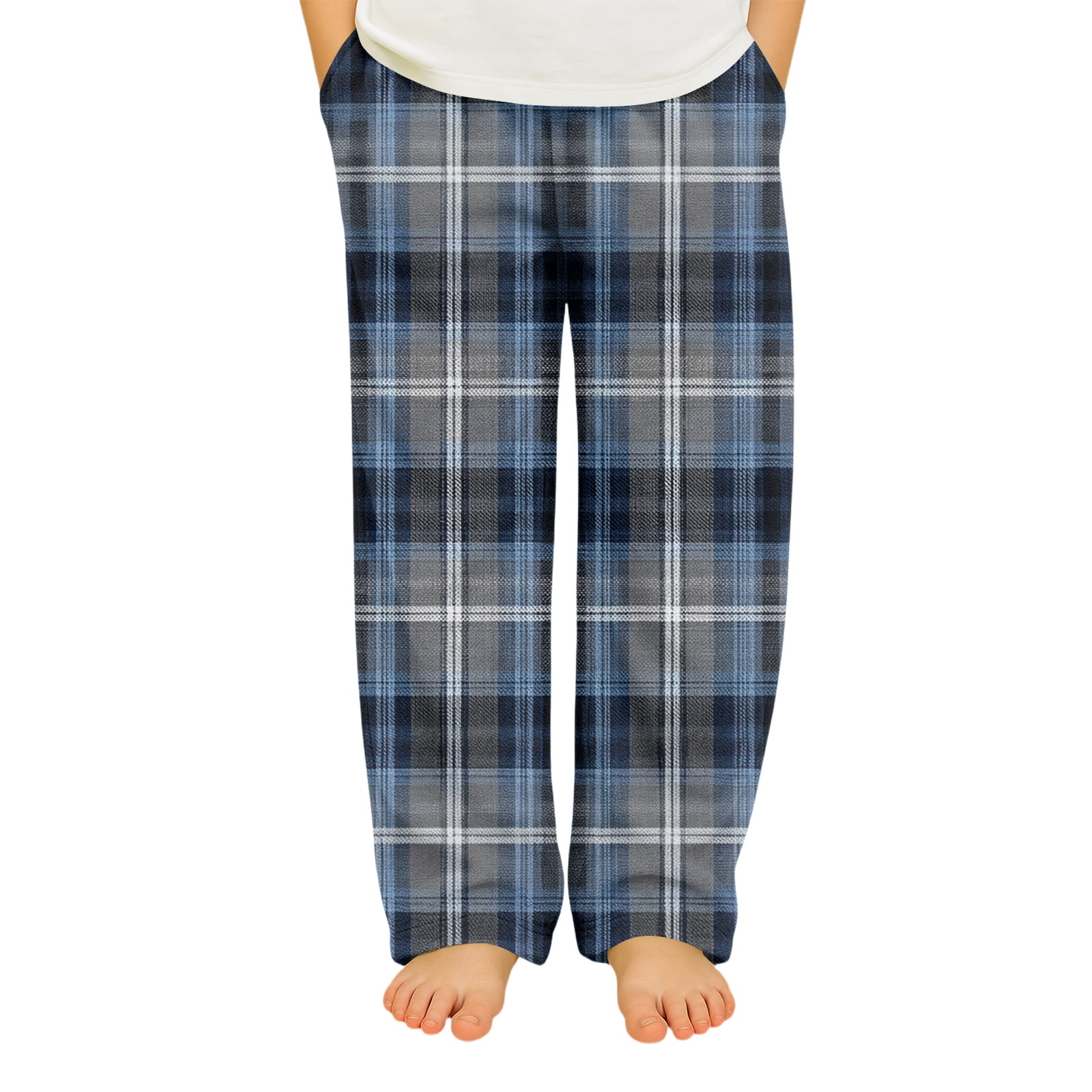 Abcomgle Girls Fleece Pajama Pants Size 10-12 Flannel Plaid Kids Pajama ...