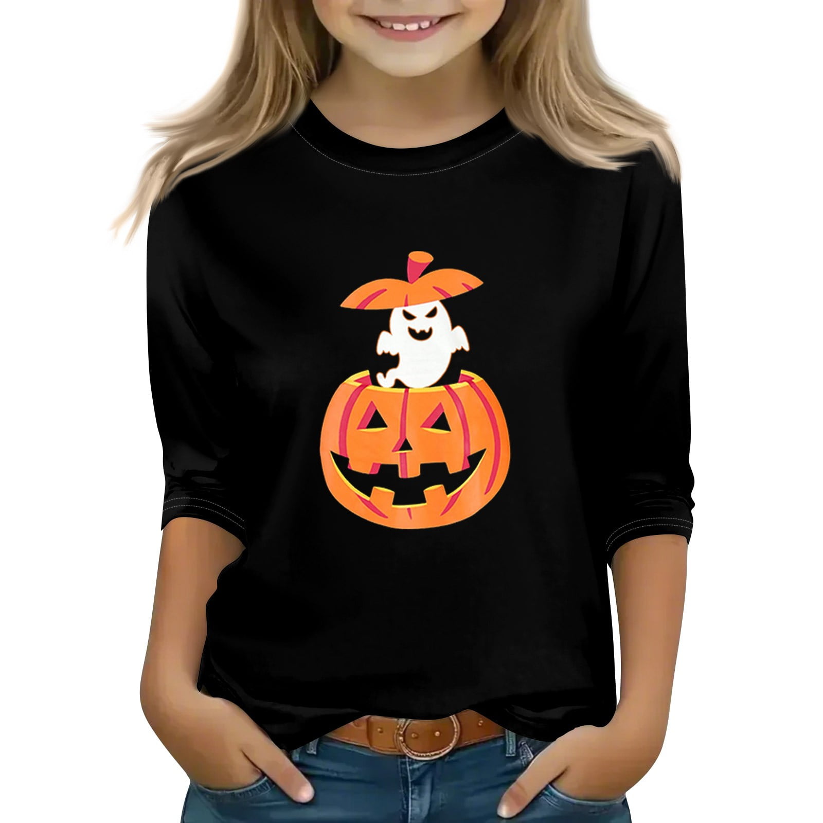 Abcomgle Girls Halloween Shirts 10-12 Spooky Jack O Lantern T-Shirts ...