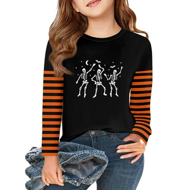 Abcomgle Girls Halloween T-Shirt Spooky Ghost Boo Graphic T-Shirts for ...