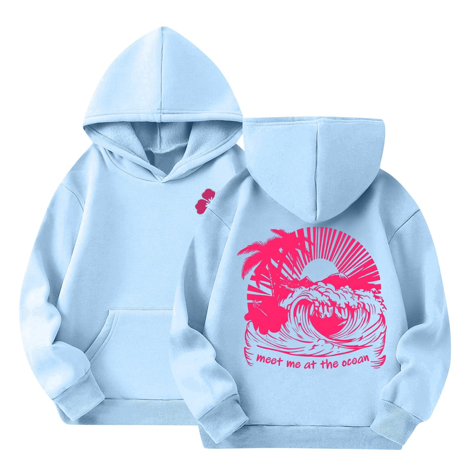 Abcomgle Girls Hoodies Size 14-16 Long Sleeve Meet Me At The Ocean ...