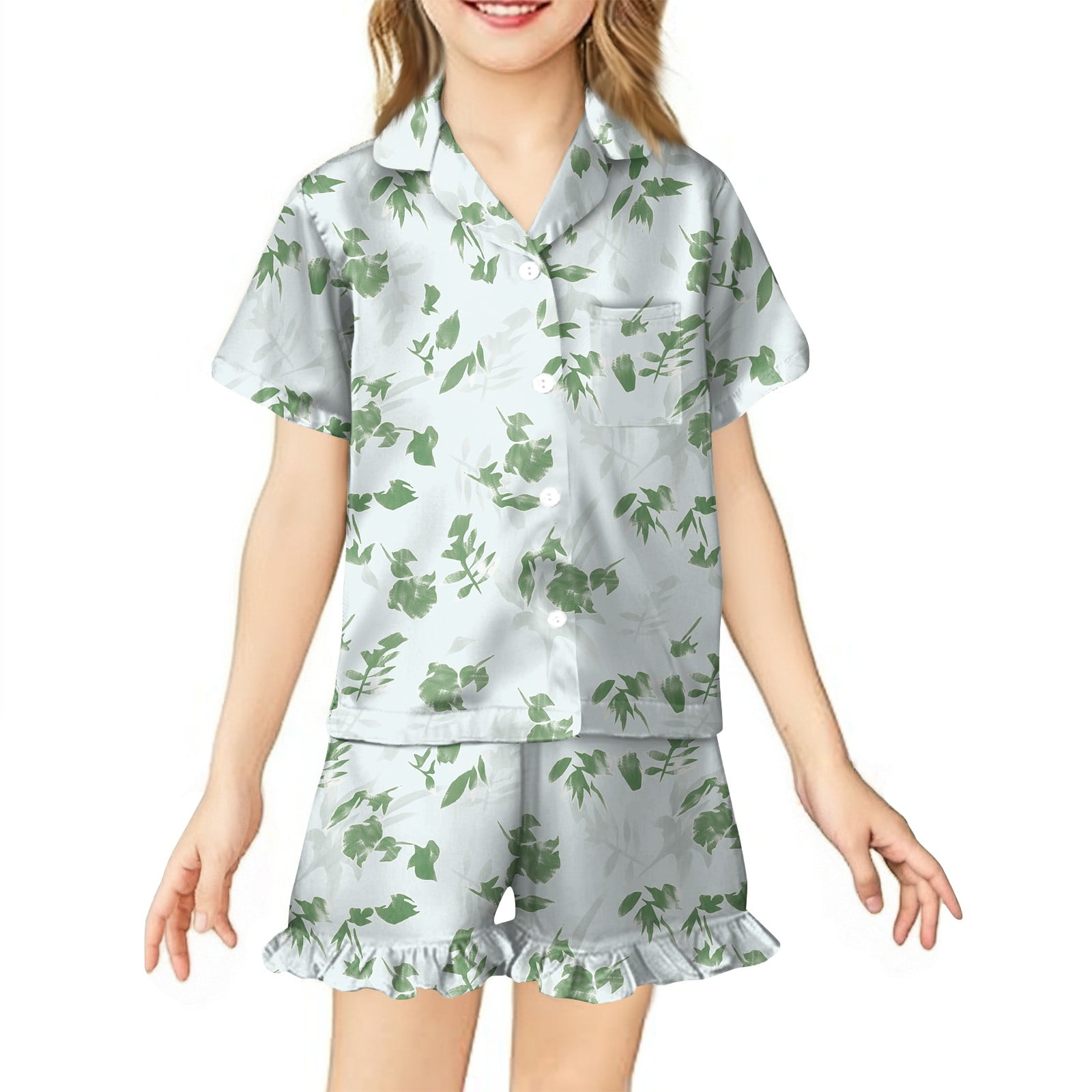 Abcomgle Girls Matching Pajamas Size 14-16 Floral Graphic Girls Pajama ...