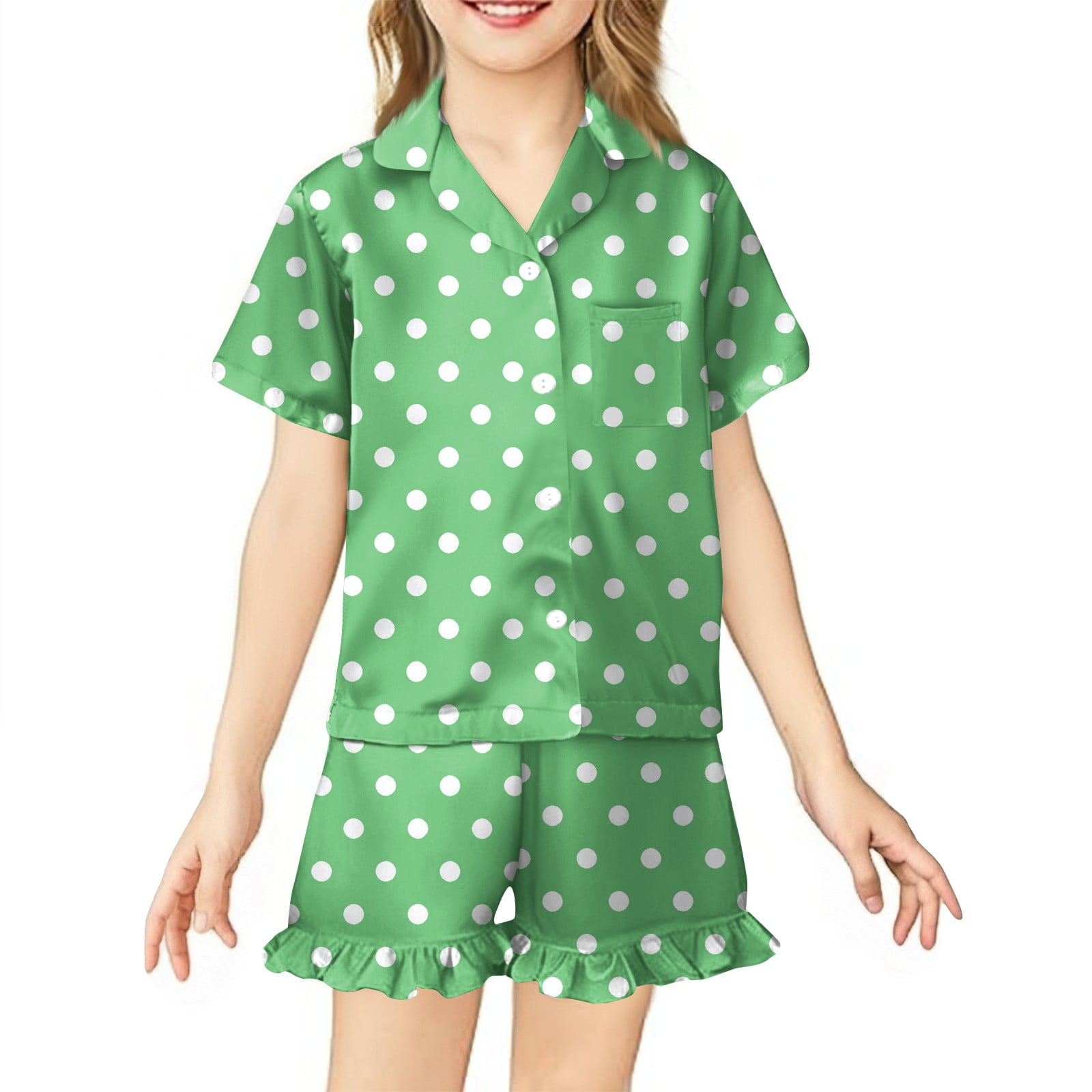 Abcomgle Girls Matching Pajamas for Sleepwear Polka Dot Print Pajama ...