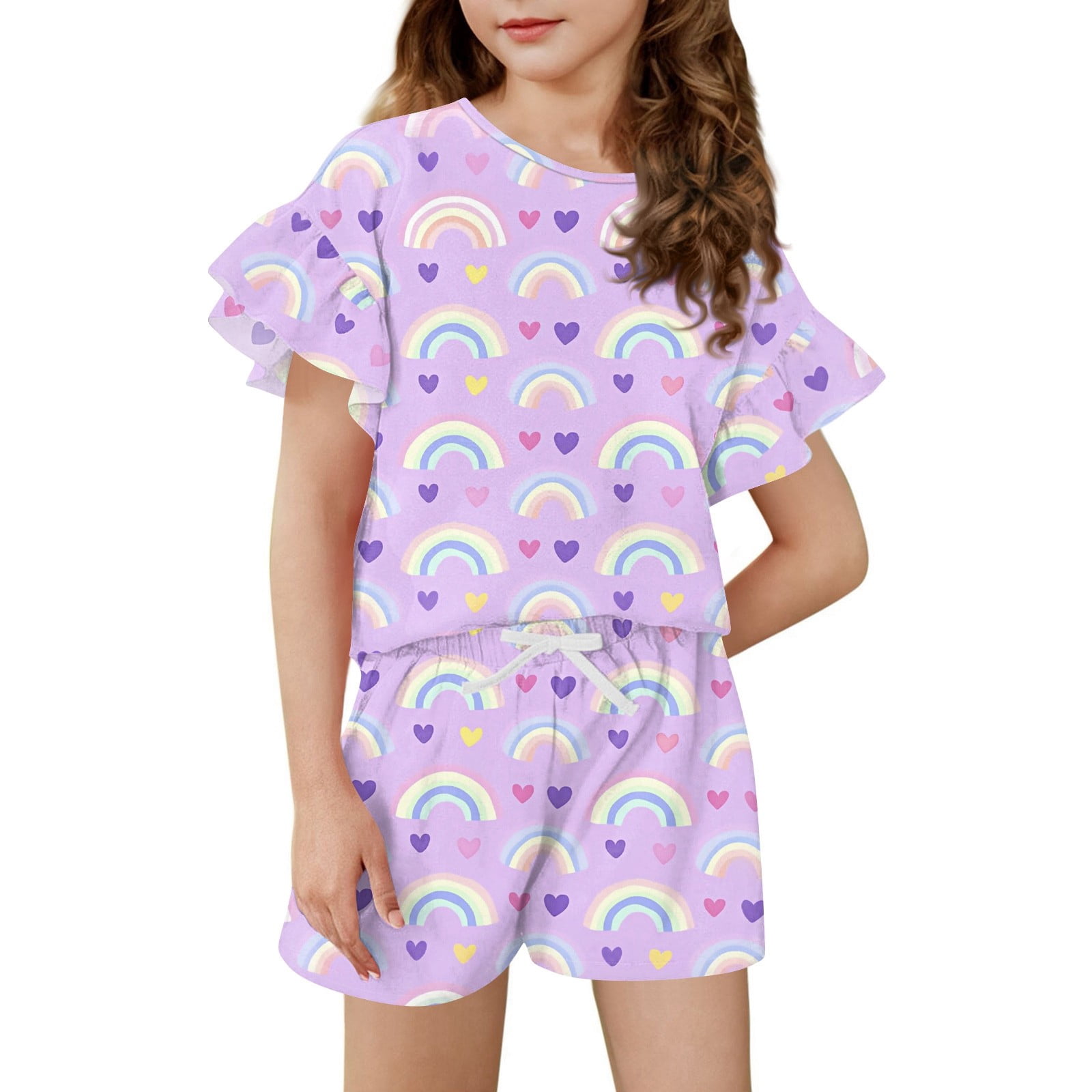 Abcomgle Girls Short Sets Size 10-12 Girls 2 Piece Outfits Vintage ...