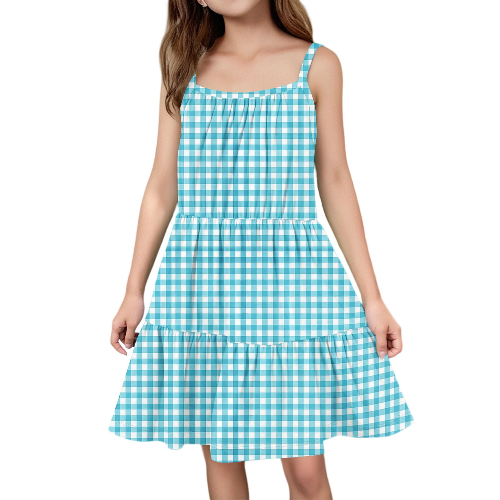 Abcomgle Girls Summer Dress Size 14-16 Casual Spaghetti Strap ...