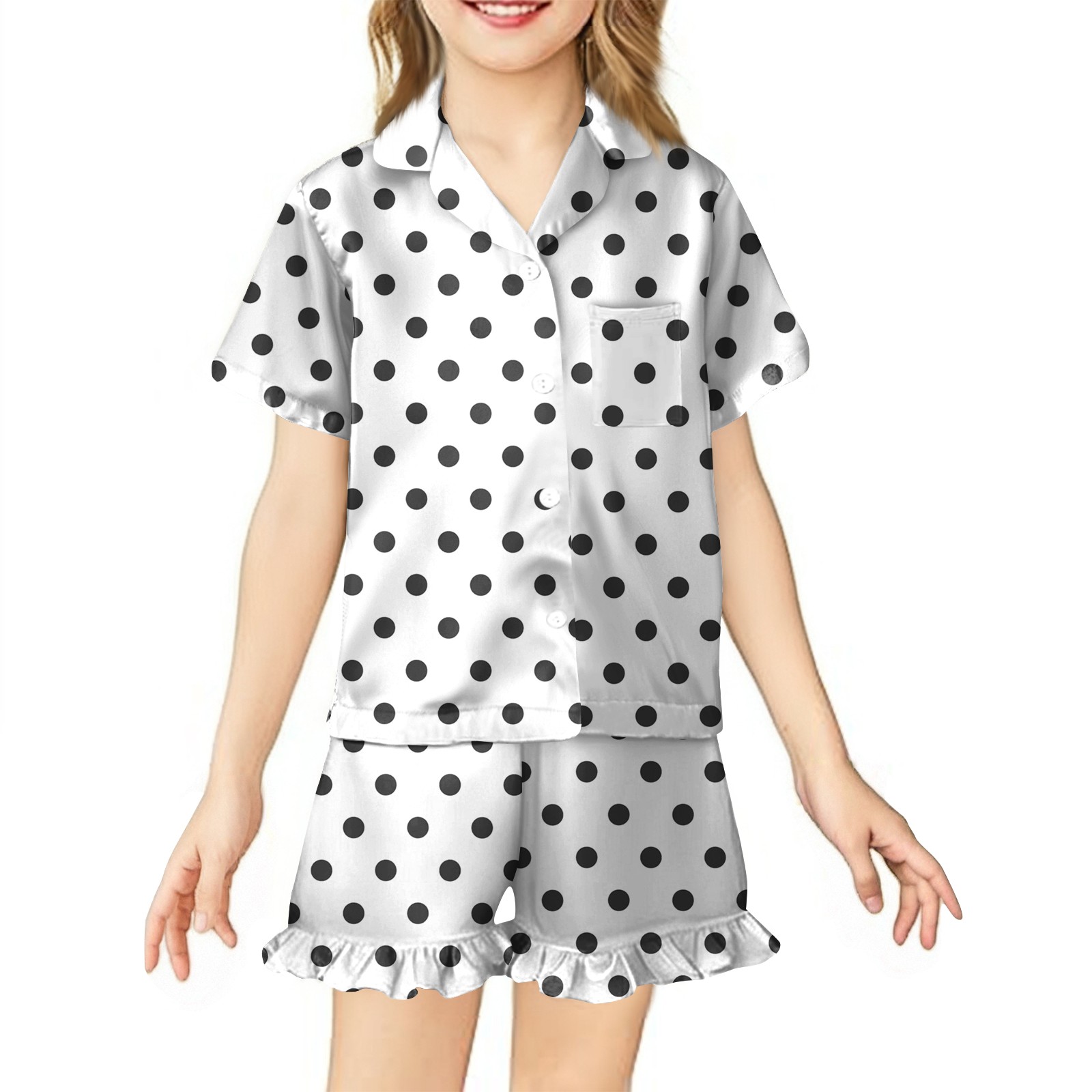 Abcomgle Girls Summer Pajamas Size 7-8 Polka Dot Print Girls Pajama ...