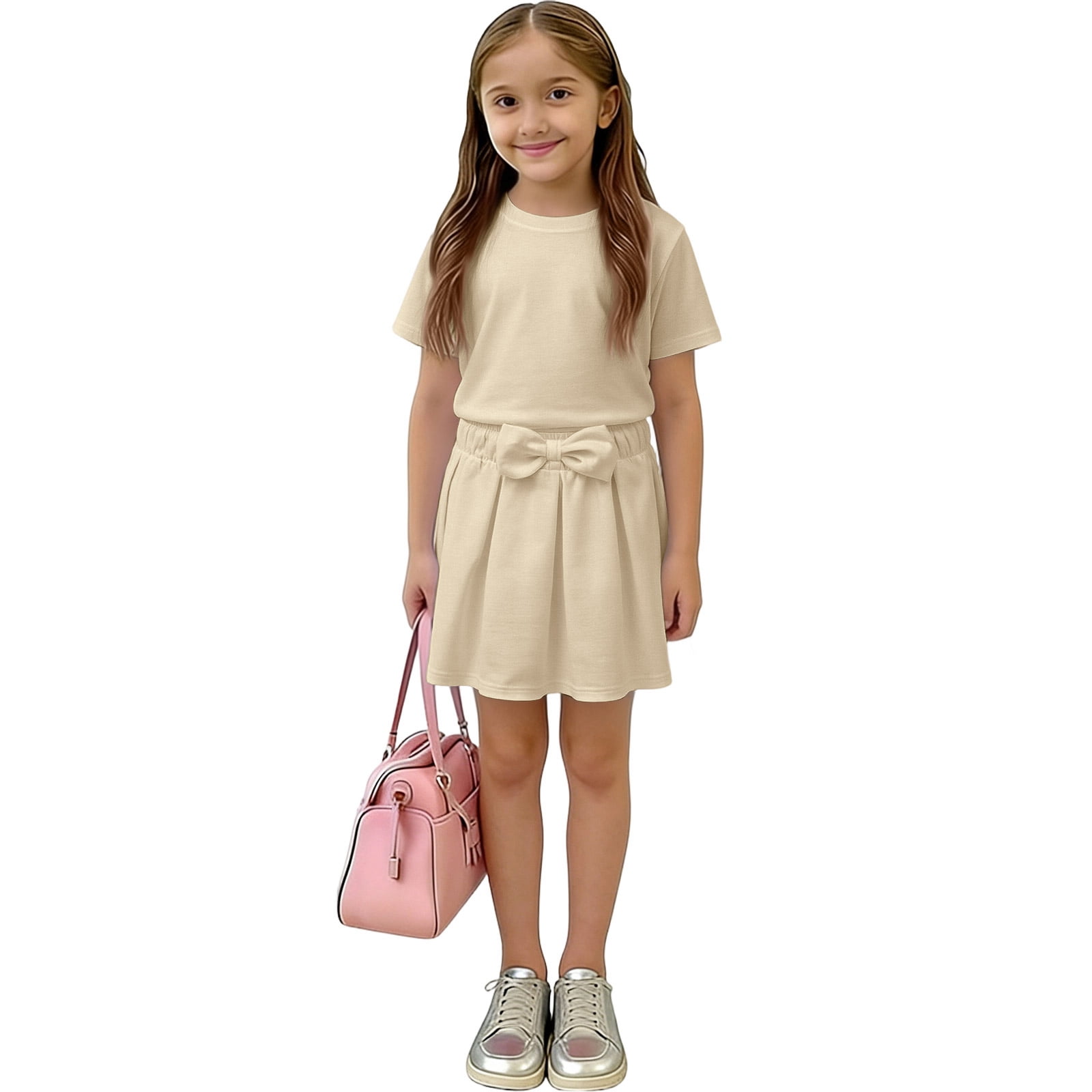 Abcomgle Girls Two Piece Sets for Tween Girls Crewneck Short Sleeve ...