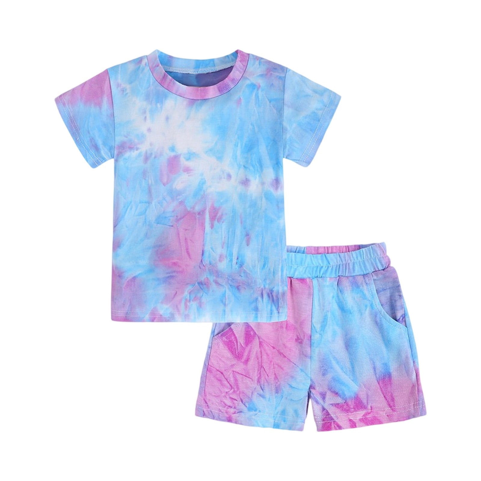 Abcomgle Girls Two Piece Sets for Tween Girls Tie Dye Short Sleeve ...