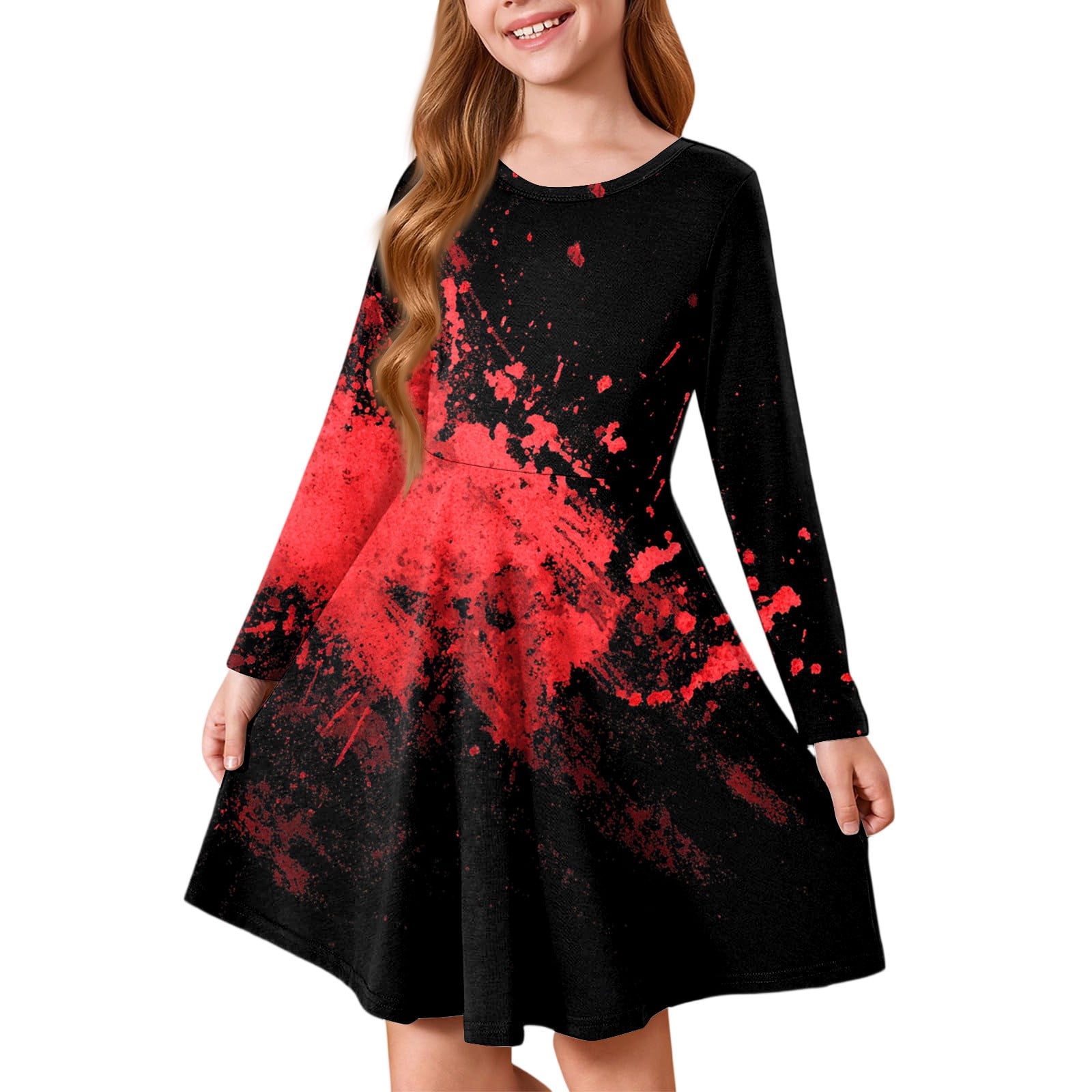Abcomgle Halloween Dresses for Girls 7-8 Funny Bl*oody Splatter T Shirt ...