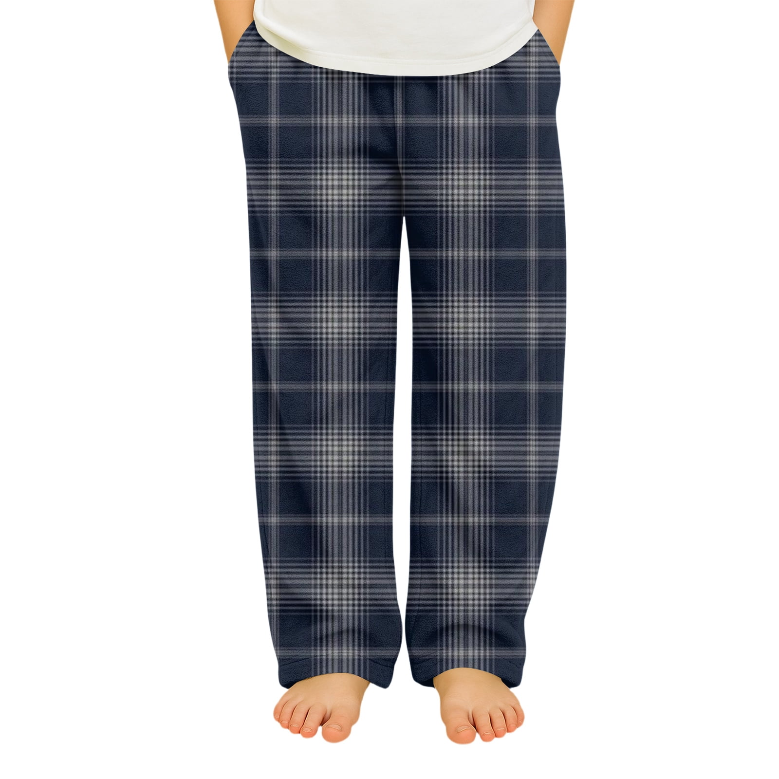 Abcomgle Kids Flannel Pajamas Girls Fleece Plaid Boys Pajama Pants ...