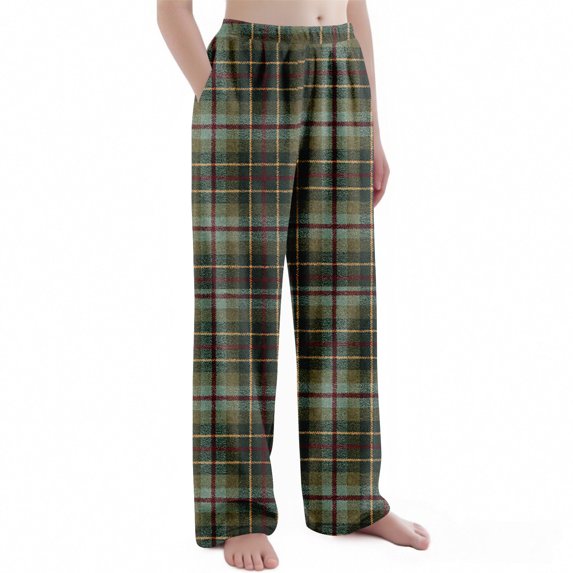 Abcomgle Kids Flannel Pajamas Girls Fleece Plaid Christmas Pajama Pants ...