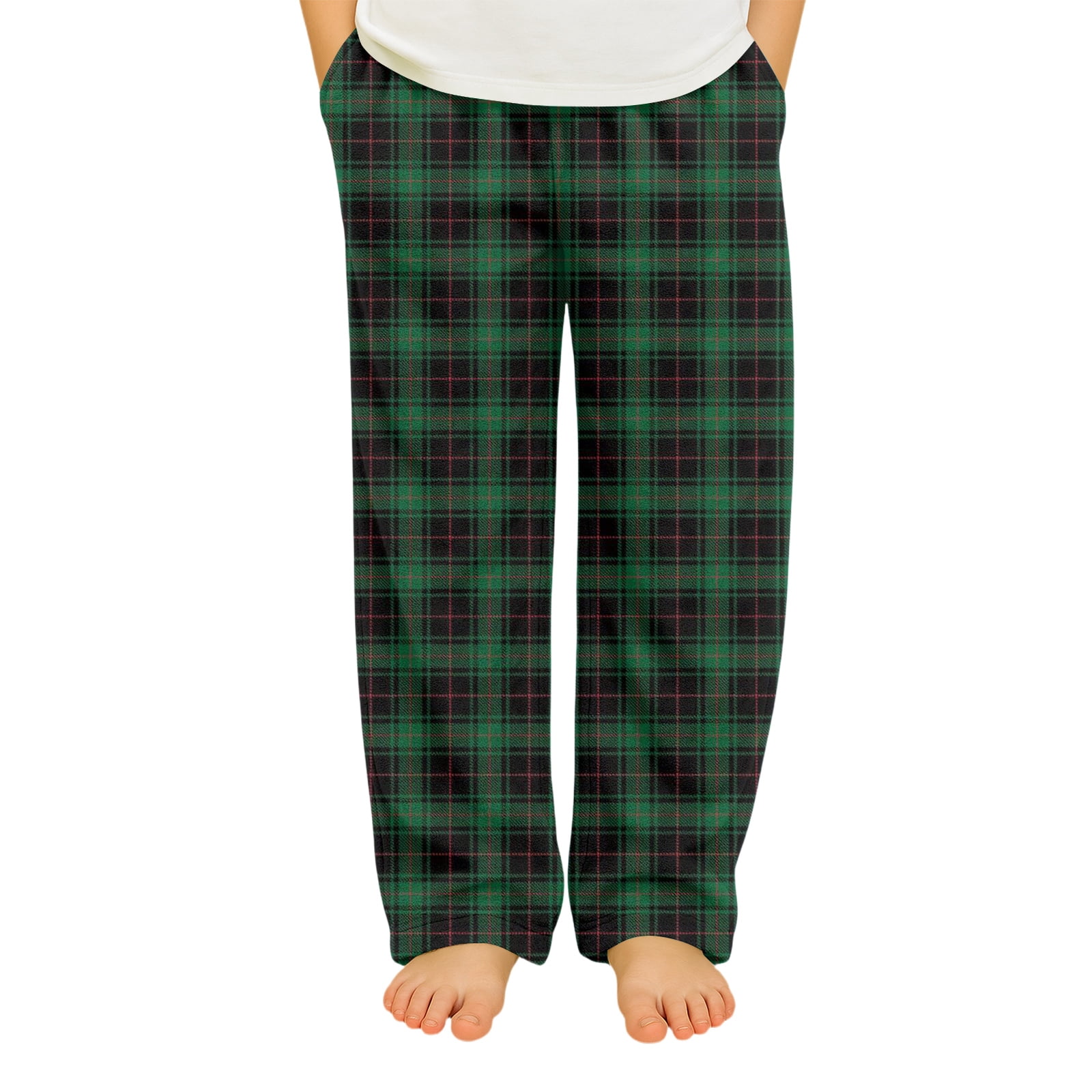 Abcomgle Kids Flannel Pajamas Girls Fleece Plaid Pajama Pants Boys Fall ...