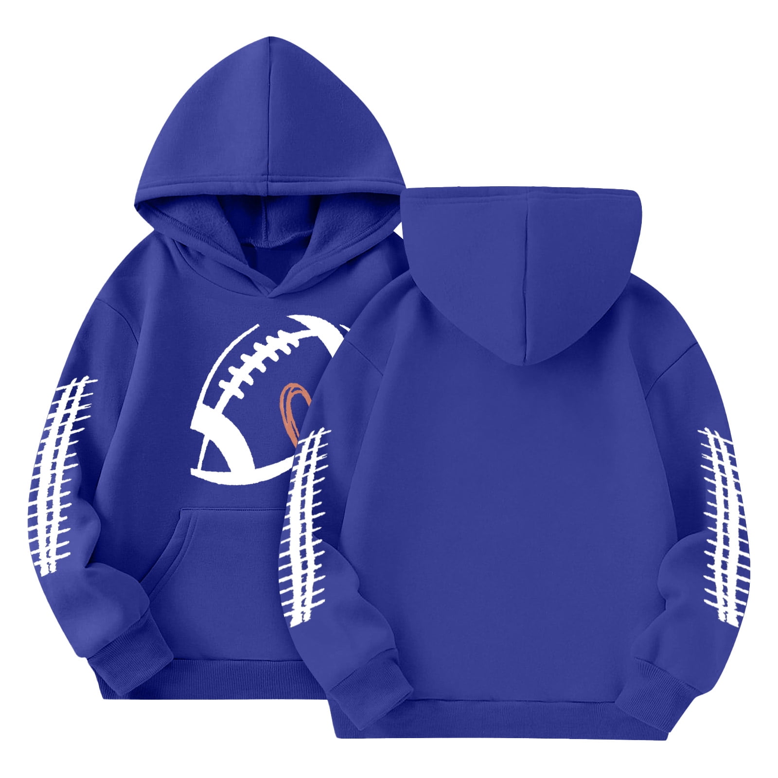 Abcomgle Kids Game Day Graphic Hoodie Football Print Long Sleeve ...
