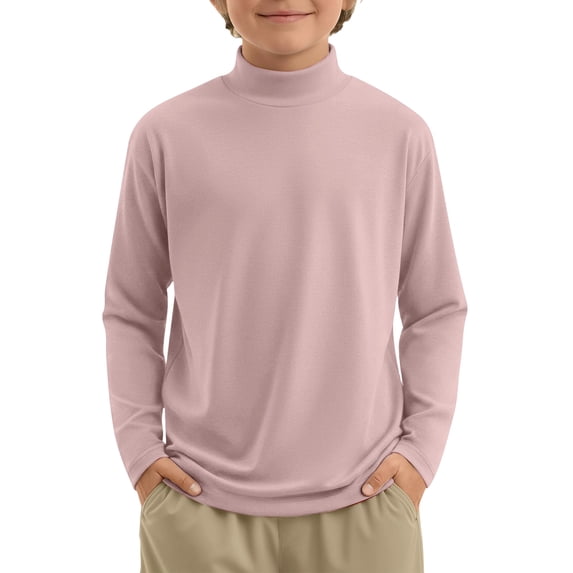 Abcomgle Kids Long Sleeve Shirt Boys 10-12 Fall Mock Neck Tee for Boys ...