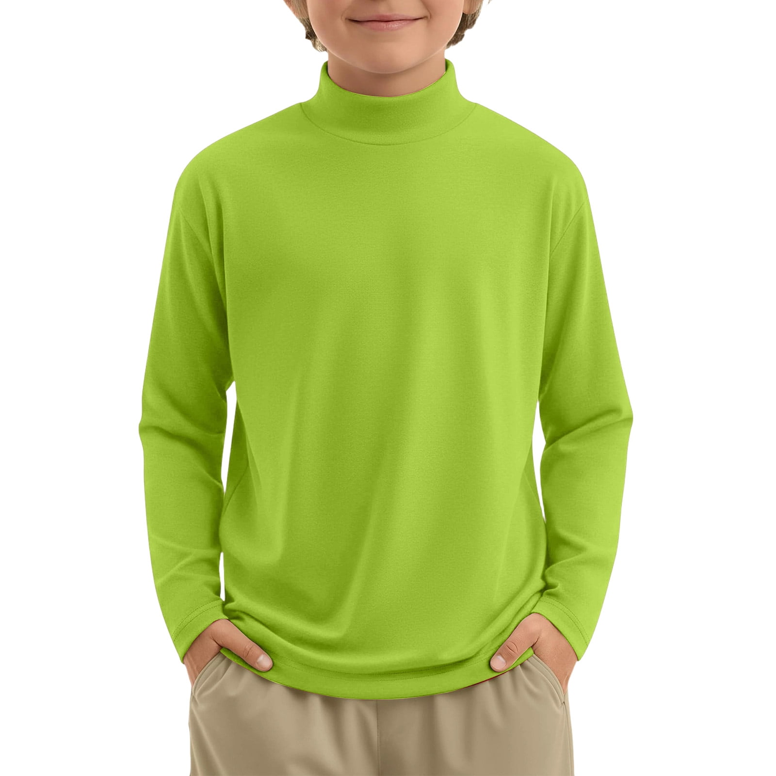 Abcomgle Kids Long Sleeve Shirt Boys 7-8 Casual Fall Mock Neck Tshirts ...