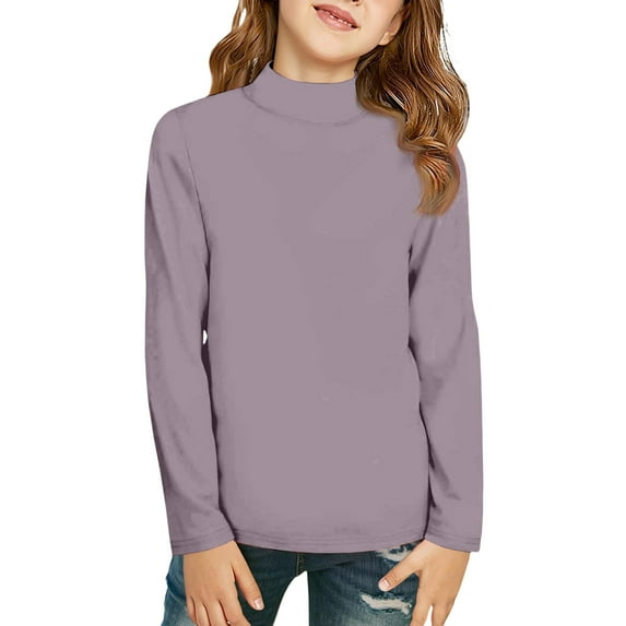 Abcomgle Long Sleeve Shirts for Girls 10-12 Mock Neck Winter Tee for ...