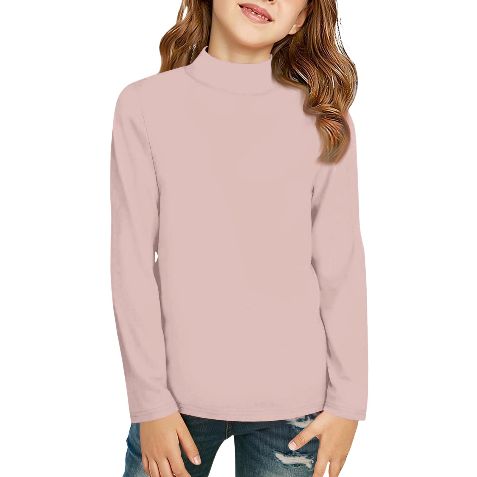 Abcomgle Long Sleeve T Shirts for Girls 10-12 Mock Neck Winter T-Shirts ...