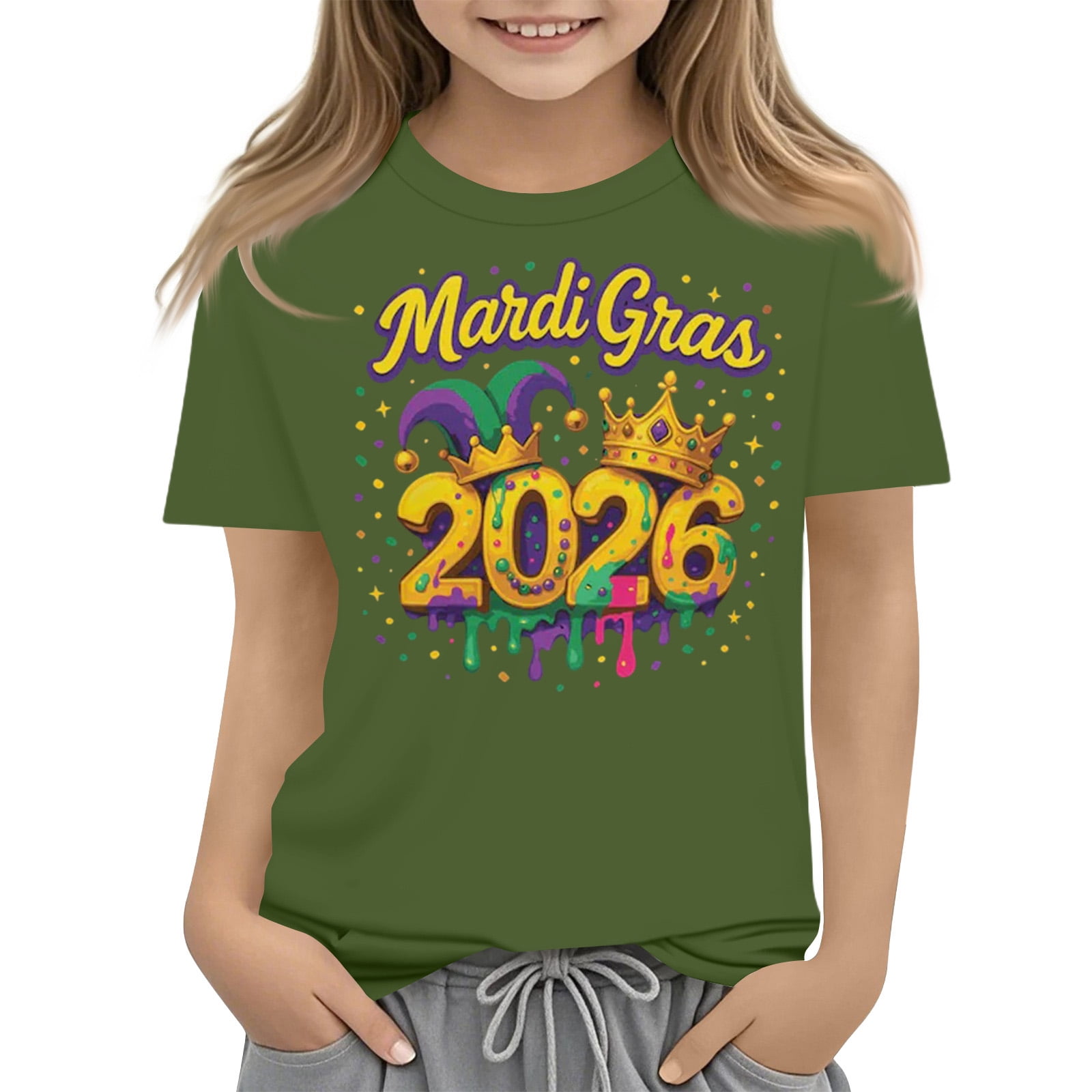 Abcomgle Mardi Gras Shirts for Girls Size 14-16 Carnival 2026 Mardi ...