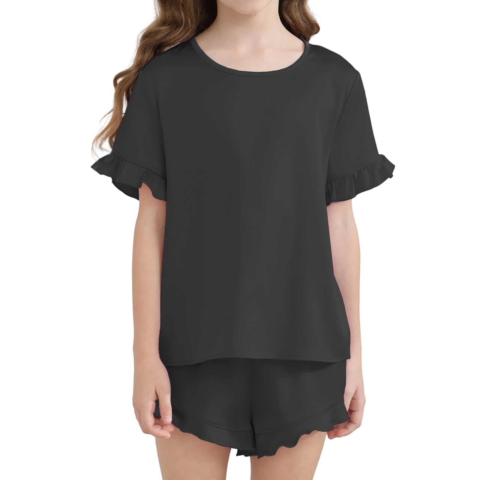 Abcomgle Matching Pajamas for Girls 10 12 Silk Satin Kids Matching ...