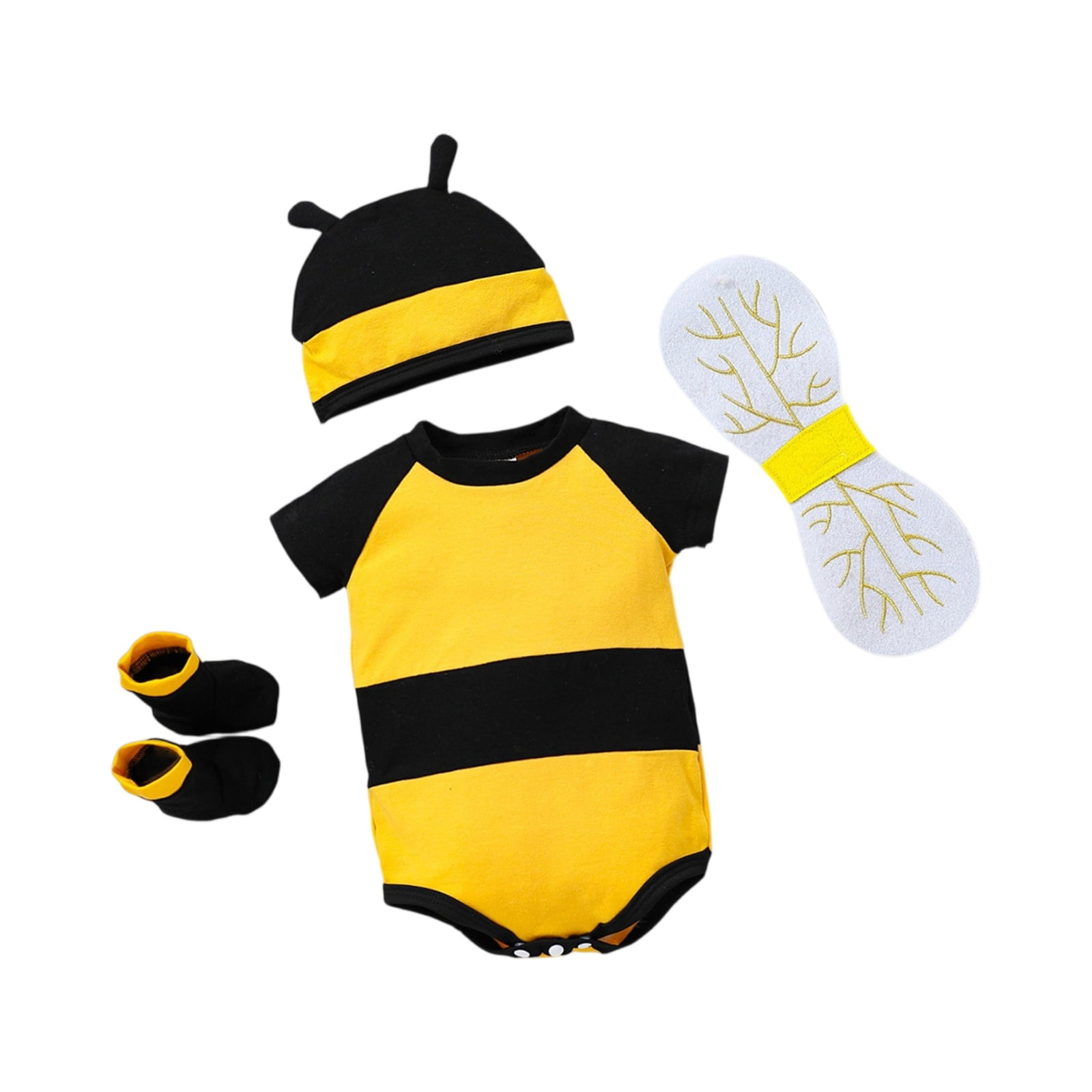 Abcomgle Newborn Infant Baby Honey Bee Onesie Romper Baby Bodysuit Set Baby Party Bodysuit Set ...