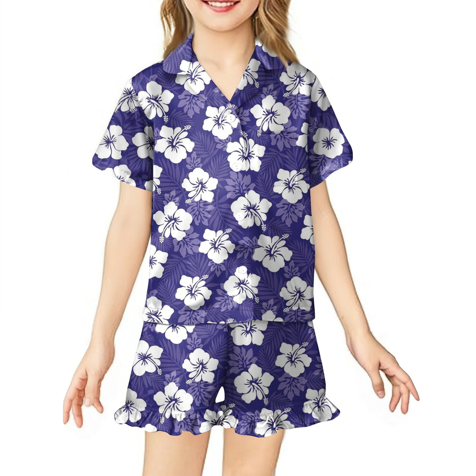 Abcomgle Pajamas for Girls 10-12 Pink Puff Flower Graphic Girls Pajama ...