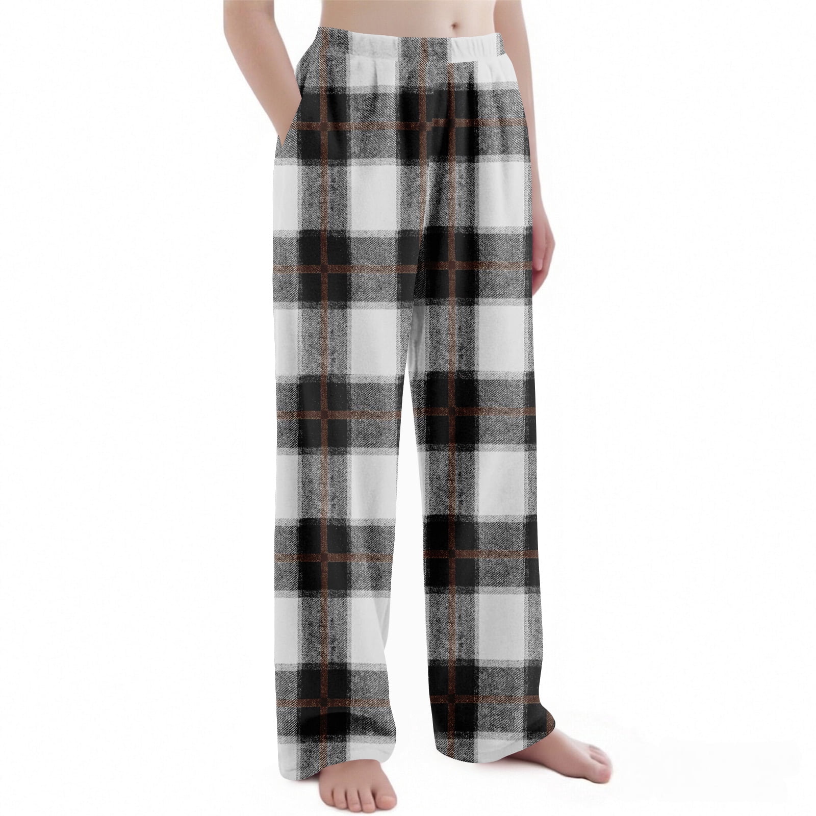 Abcomgle Plaid Pajama Pants 10-12 Fleece Flannel Christmas Pajamas for ...