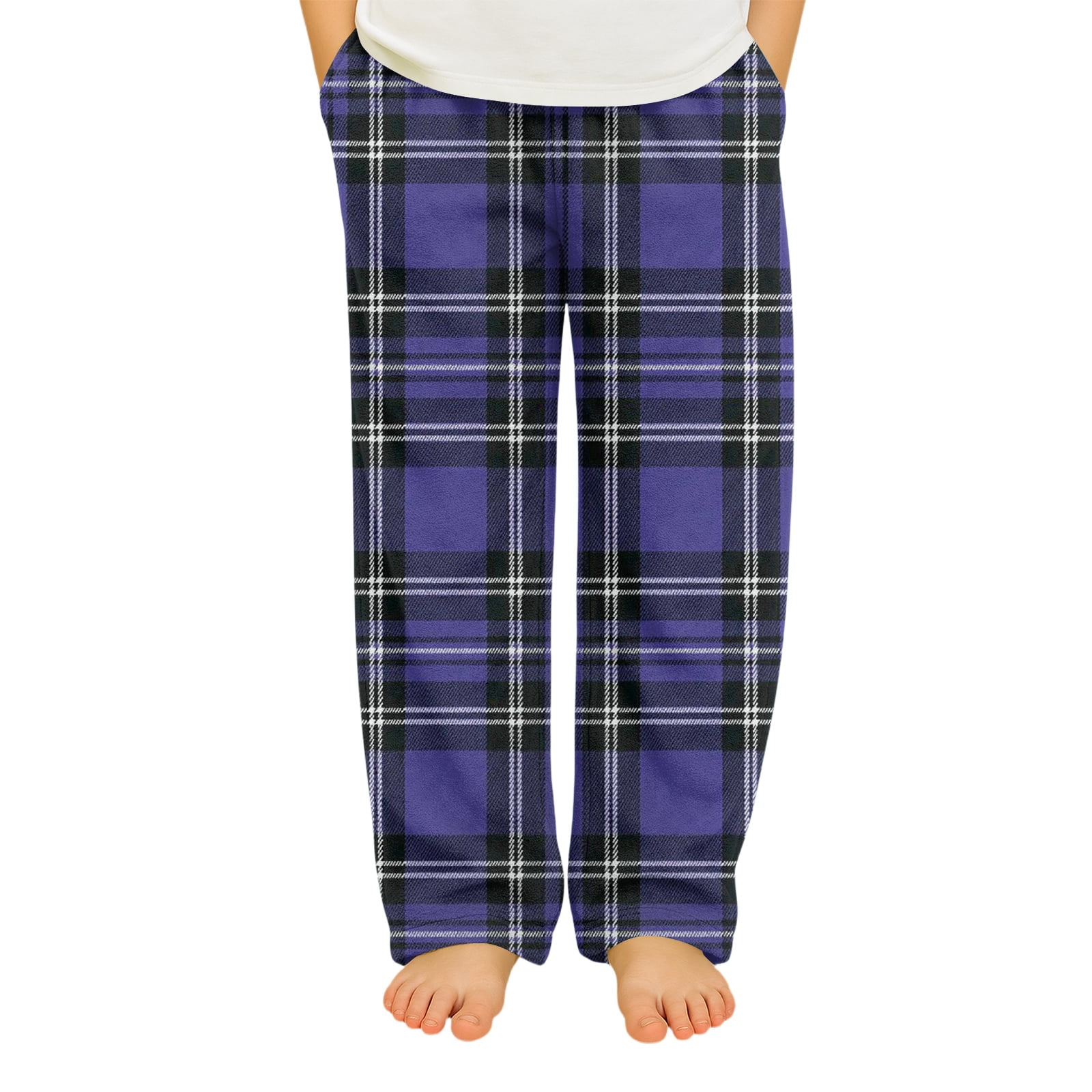 Abcomgle Plaid Pajama Pants 10-12 Fleece Flannel Kids Pajama Pants ...