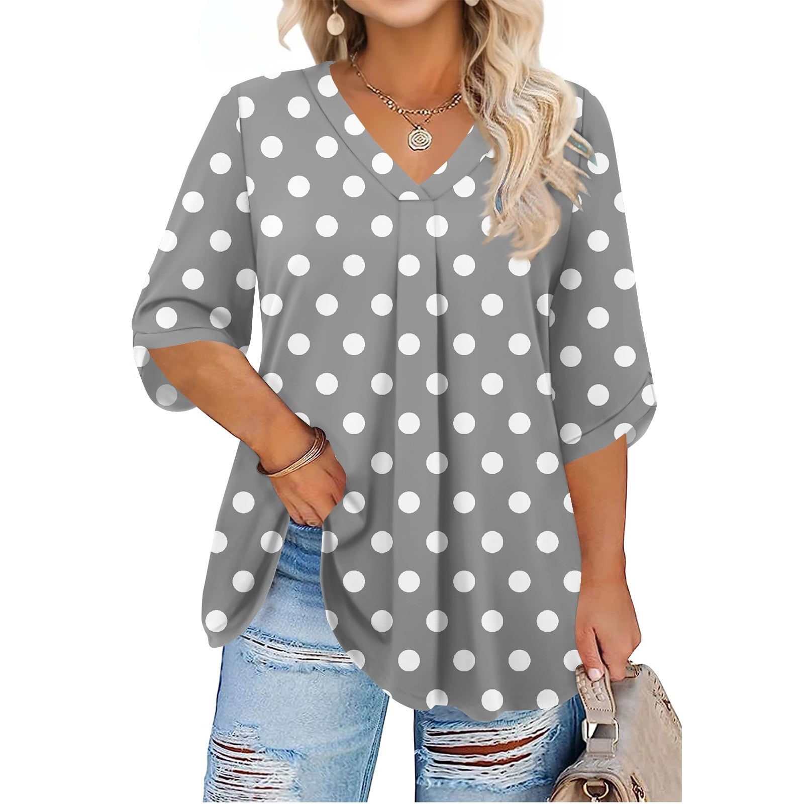 Abcomgle Plus Size Tunic Tops for Women 4x-5x Summer Tunic Tops V Neck ...