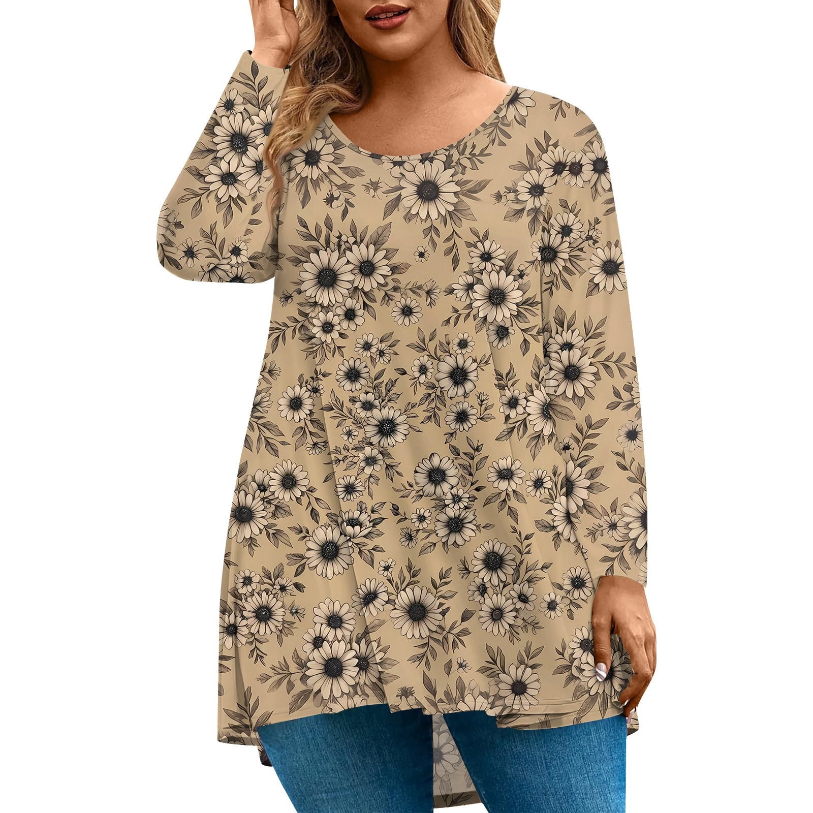 Abcomgle Plus Size Tunic Tops for Women Fashion Plus Size 5x Dressy ...
