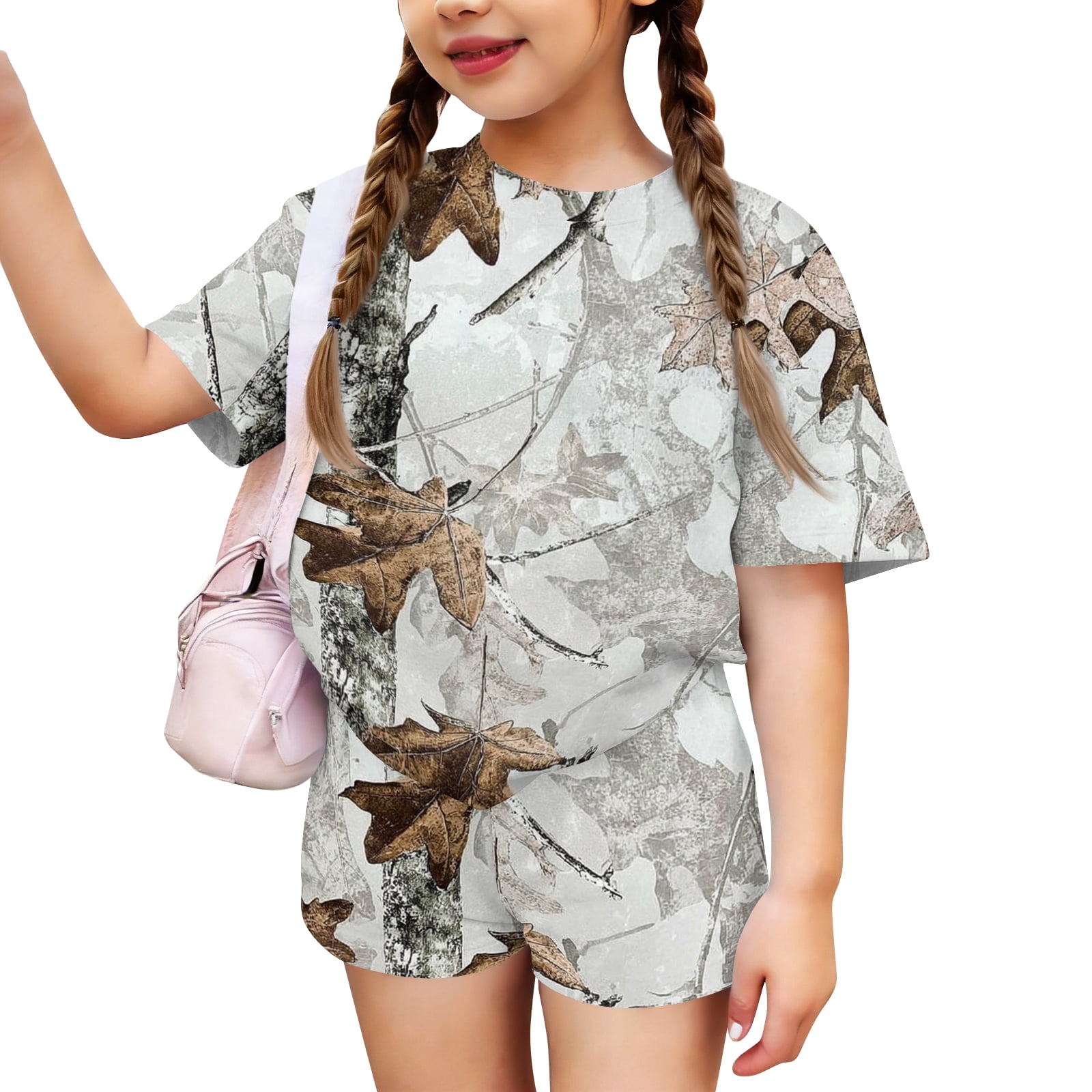 Abcomgle Short Sets for Girls 7-8 Girls 2 Piece Outfits Camo Short ...