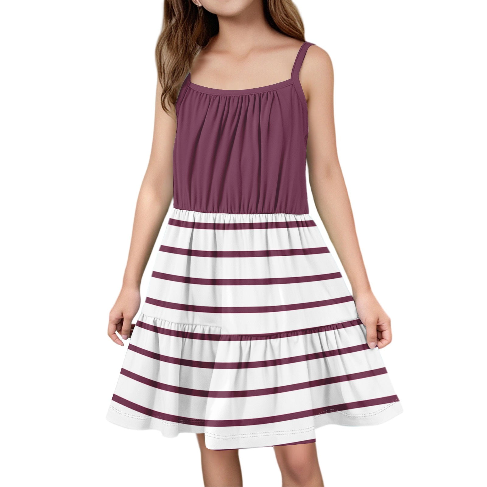 Abcomgle Summer Dress for Girls 14-16 Casual Spaghetti Strap Sleeveless ...