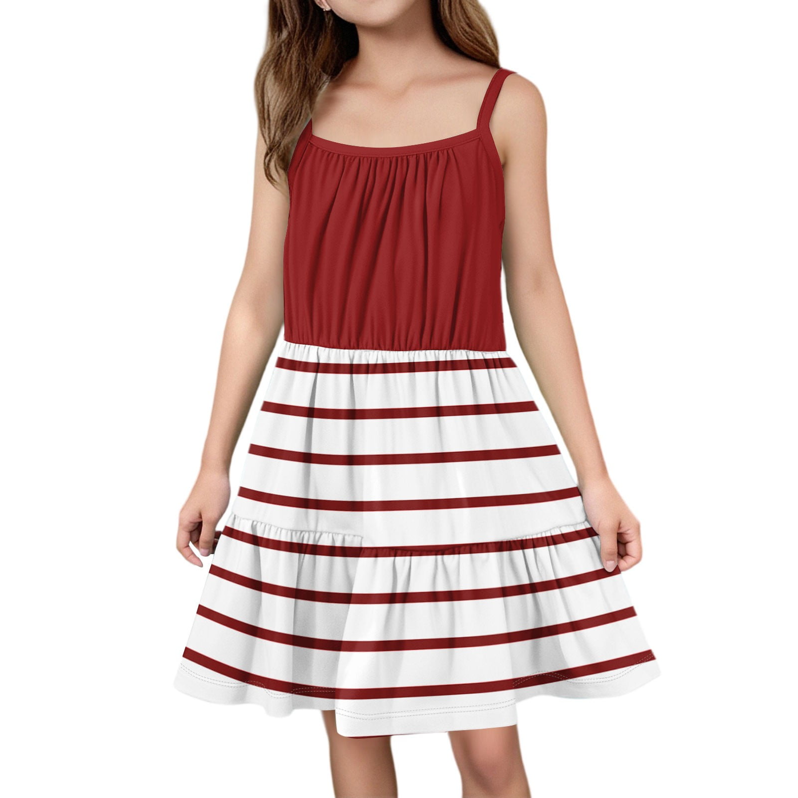Abcomgle Summer Dress for Girls 14-16 Casual Spaghetti Strap Sleeveless ...