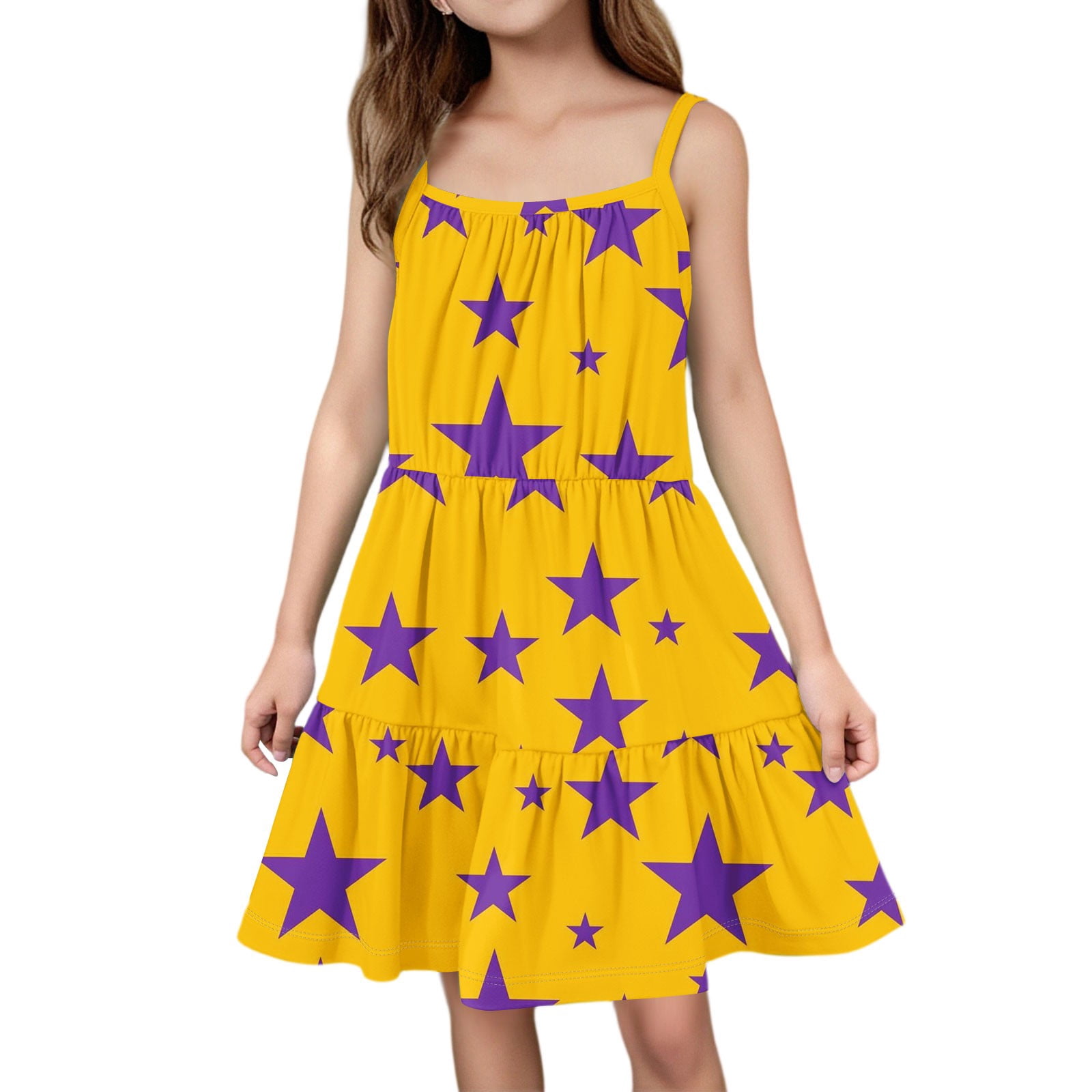 Abcomgle Summer Dress for Girls 7-8 Casual Spaghetti Strap Sleeveless ...