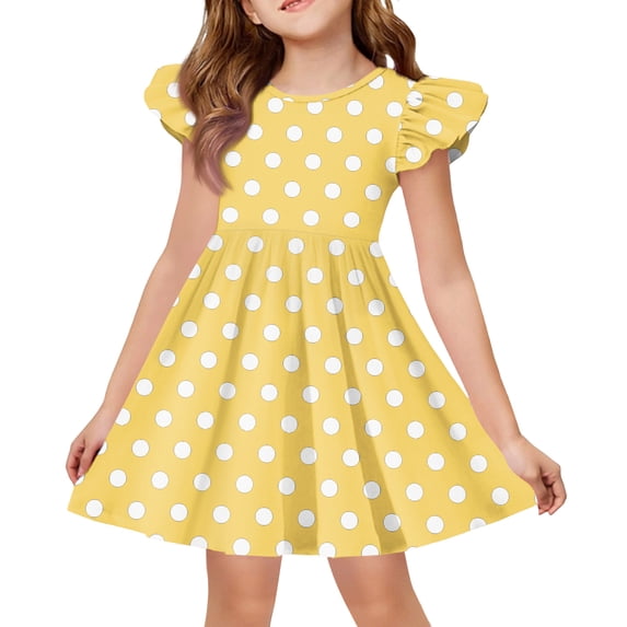 Abcomgle Summer Dress for Girls 10-12 Casual A-Line Flutter Sleeve Midi ...