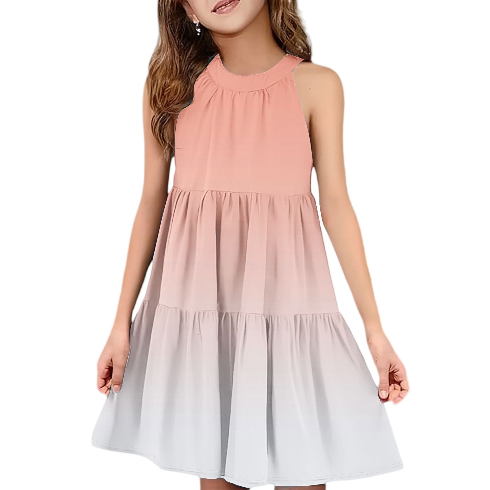 Abcomgle Summer Dress for Girls 14-16 Casual Halter Neck Sleeveless ...