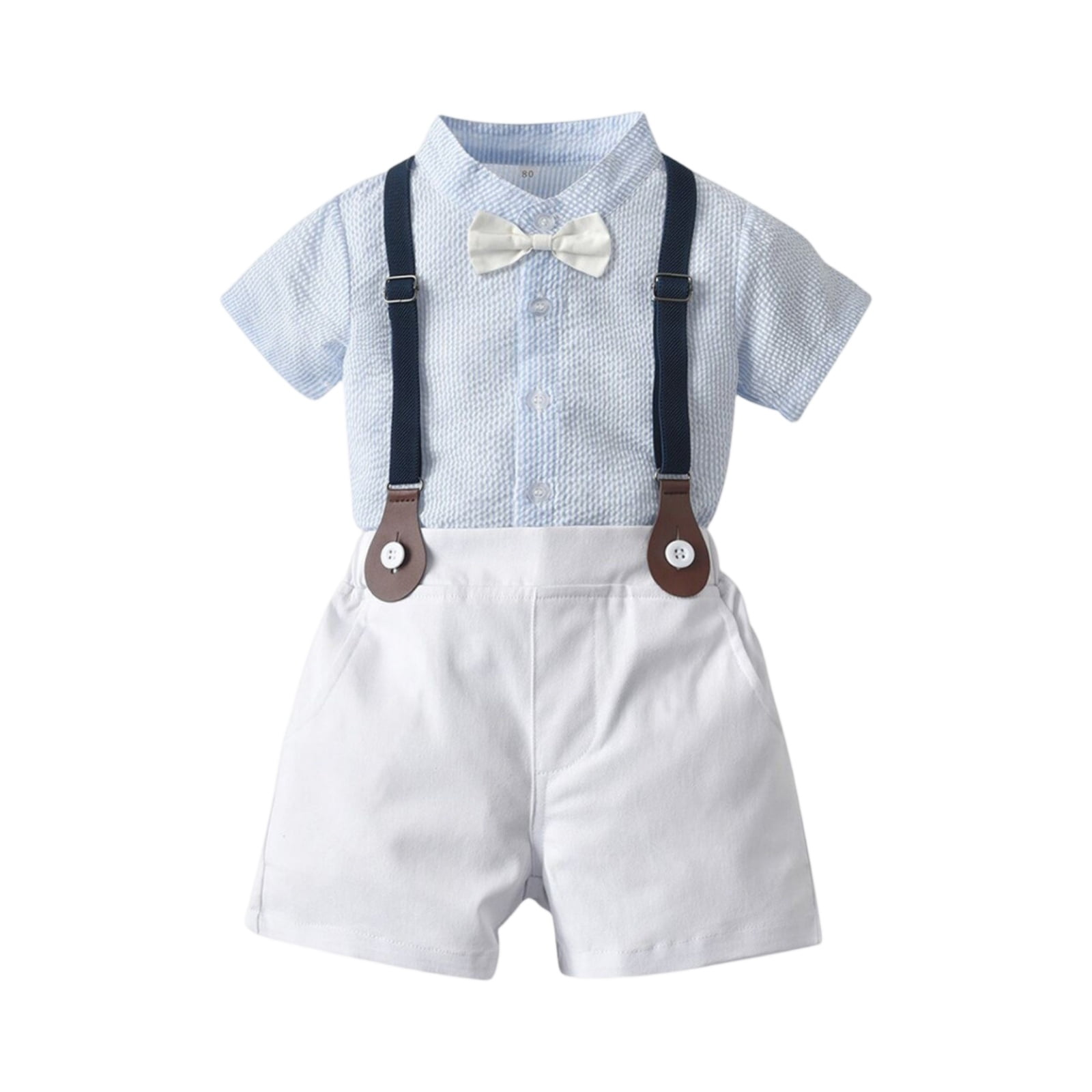 Abcomgle Toddler Boys Dress Outfit 5t Formal Gentleman Shirt+shorts+Bow ...