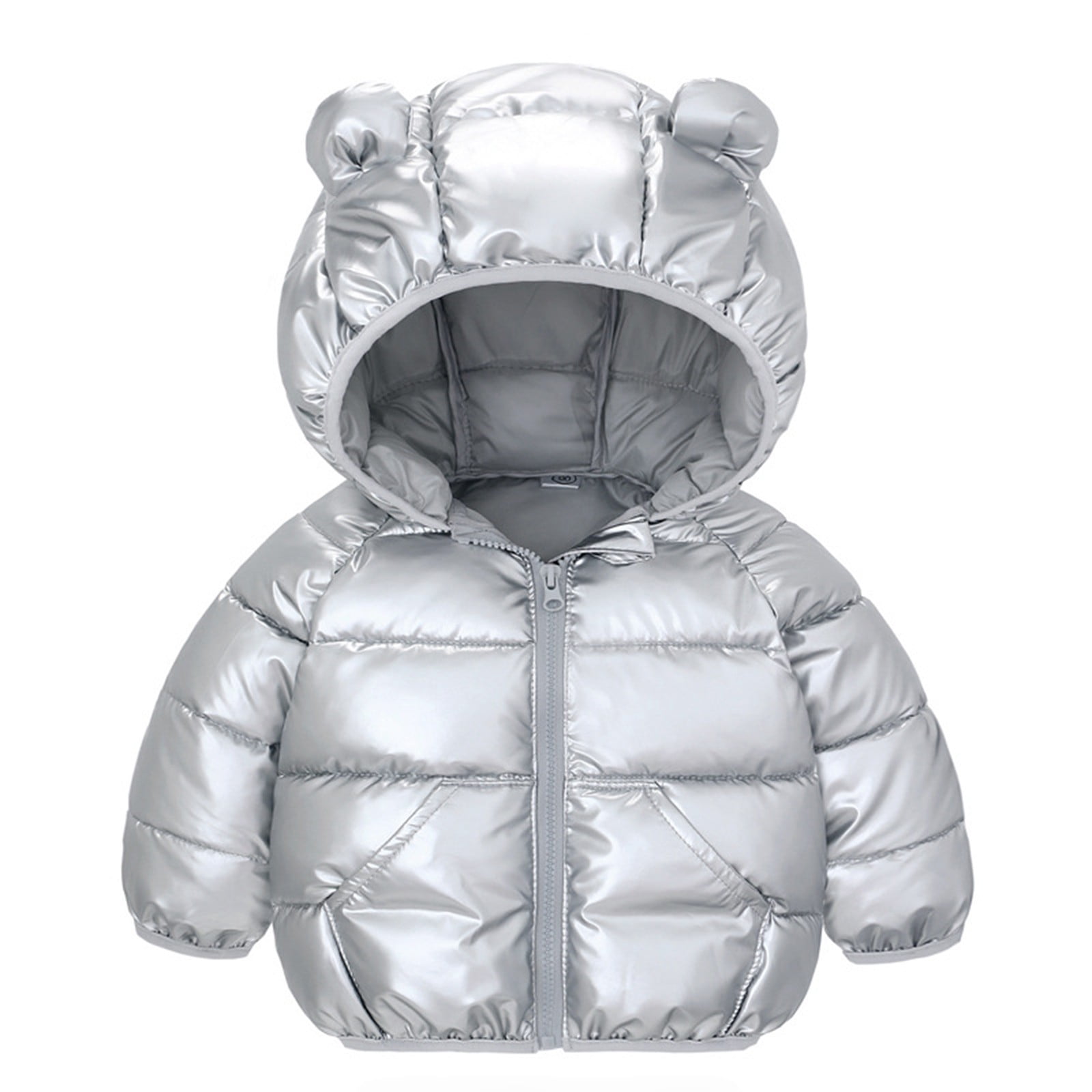 Abcomgle Toddler Girl Winter Coat 3t Cute Bear Ears Hooded Puffer Jacket Boys Lightweight Puffer ...