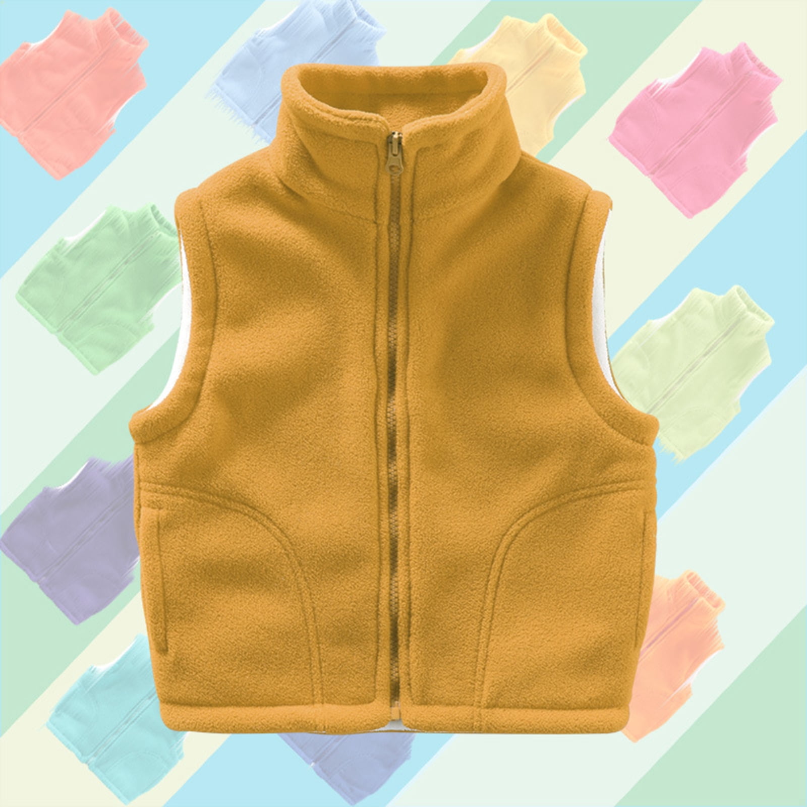 Abcomgle Toddler Vest Girls Polar Fleece Sleeveless Boys Vest Jacket ...
